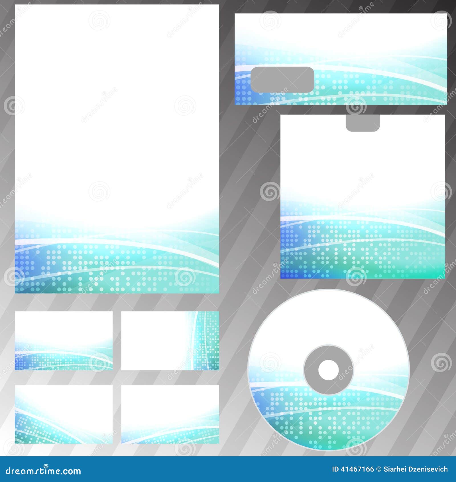 Bright Dotted Corporate Stationery Set Template Stock Vector ...