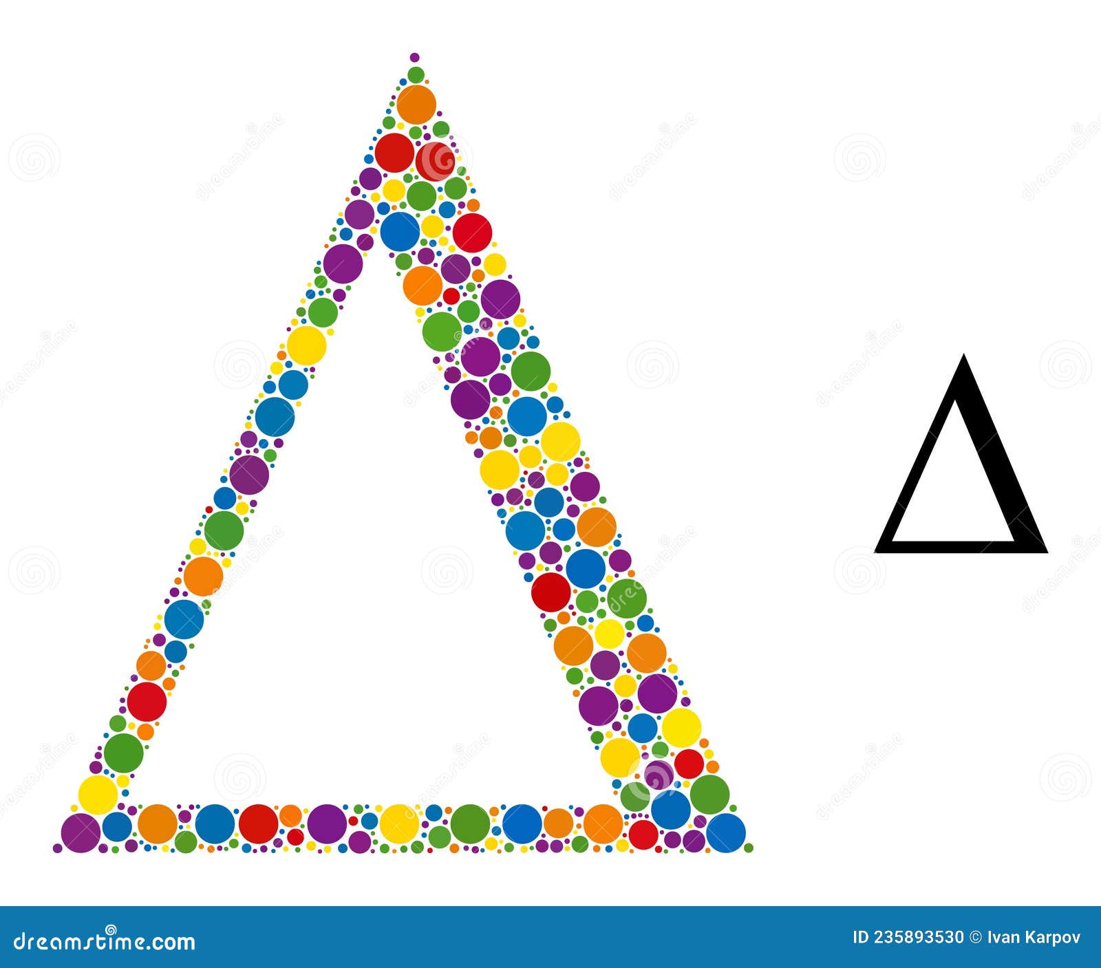 Bright Dotted Delta Letter Icon Randomized Mosaic Stock Vector ...