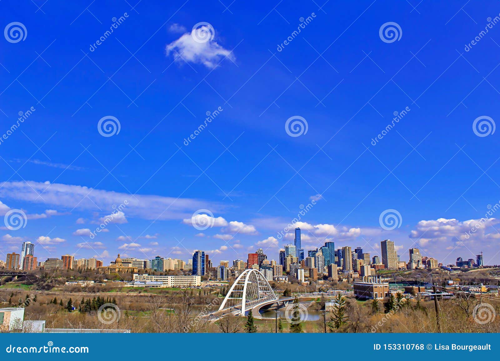 Bright Downtown Edmonton Skyline Panorama Stock Photo - Image of unique ...