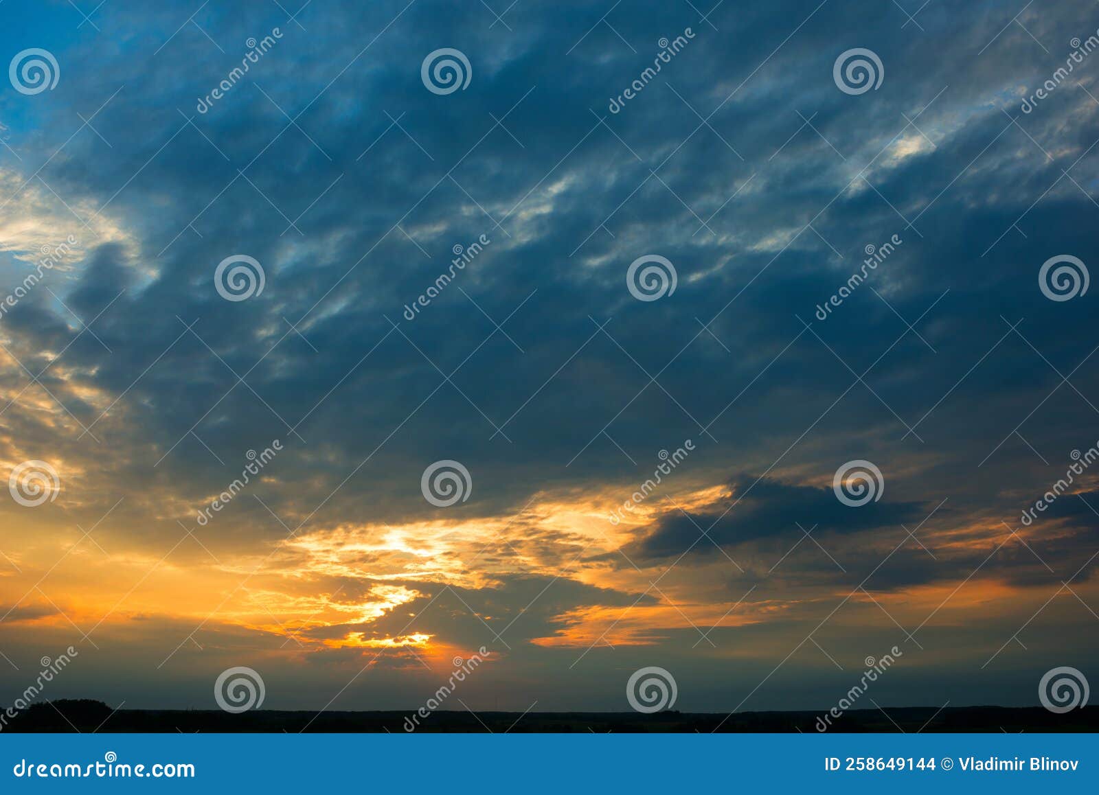 Bright Dramatic Sky with Clouds at Sunset Stock Photo - Image of sunset, calm: 258649144