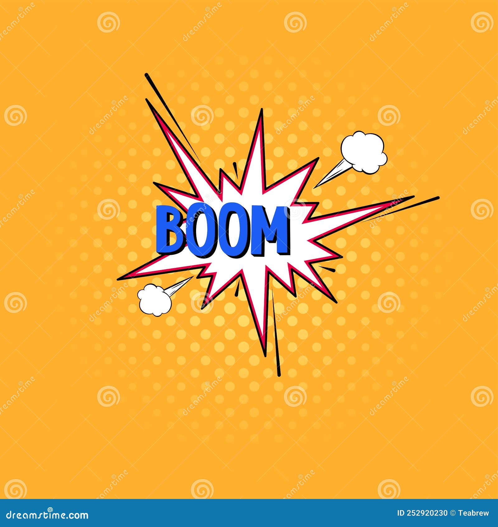 Boom. Comic vector icon. stock vector. Illustration of template - 252920230