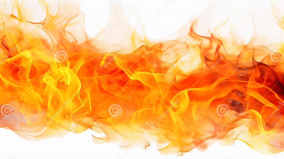 Bright and Dynamic Fire Flames, Cut Out Stock Illustration ...