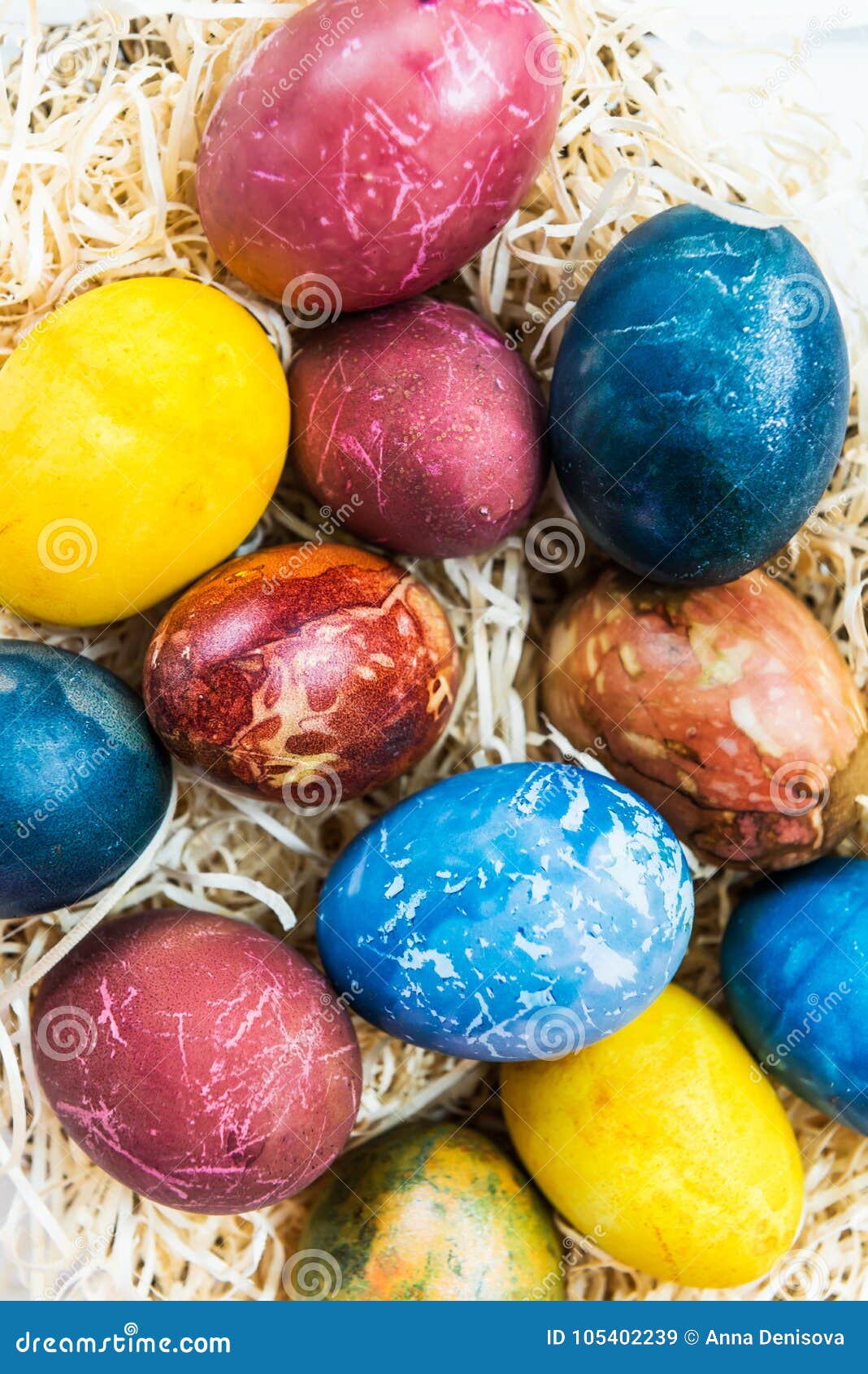 Bright Easter Eggs Dyed Using Natural Ingredients Stock Image - Image ...