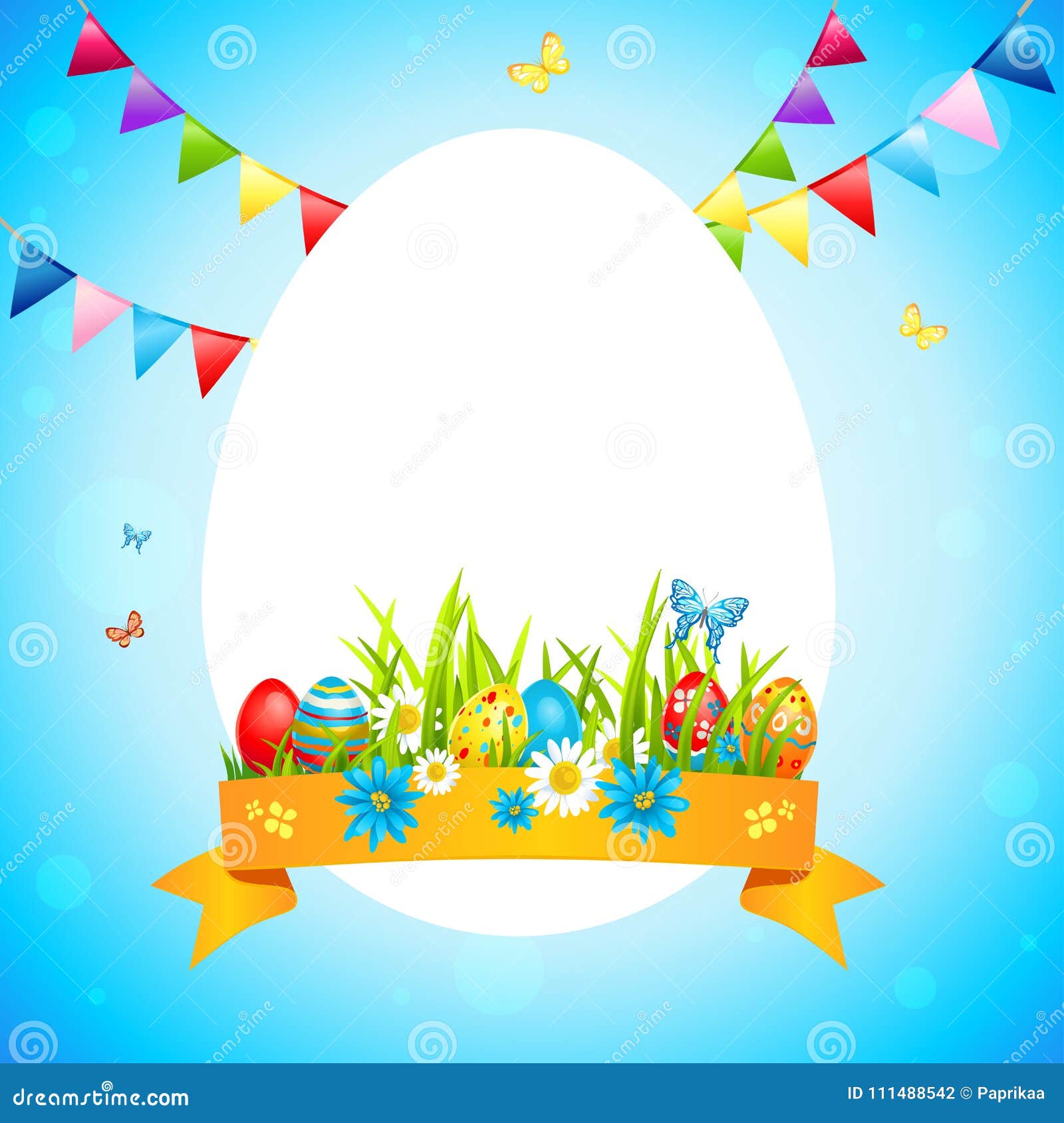 Bright easter happy frame stock vector. Illustration of greeting ...