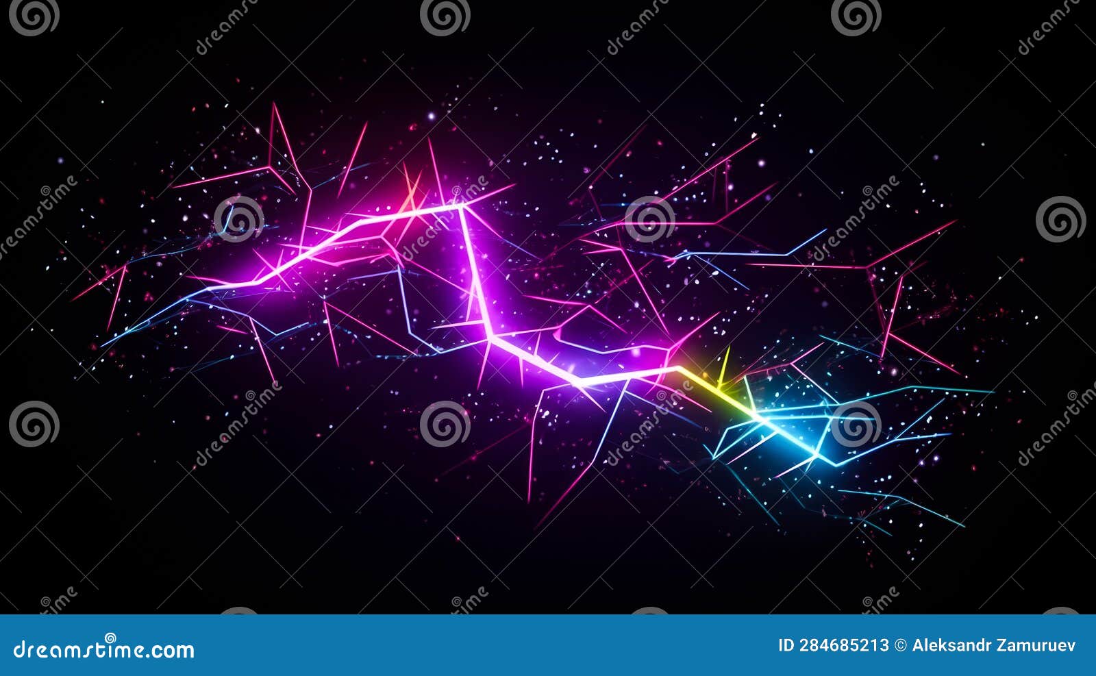 Bright Electrical Spark on a Dark Blue Background. Ai Generated Stock ...