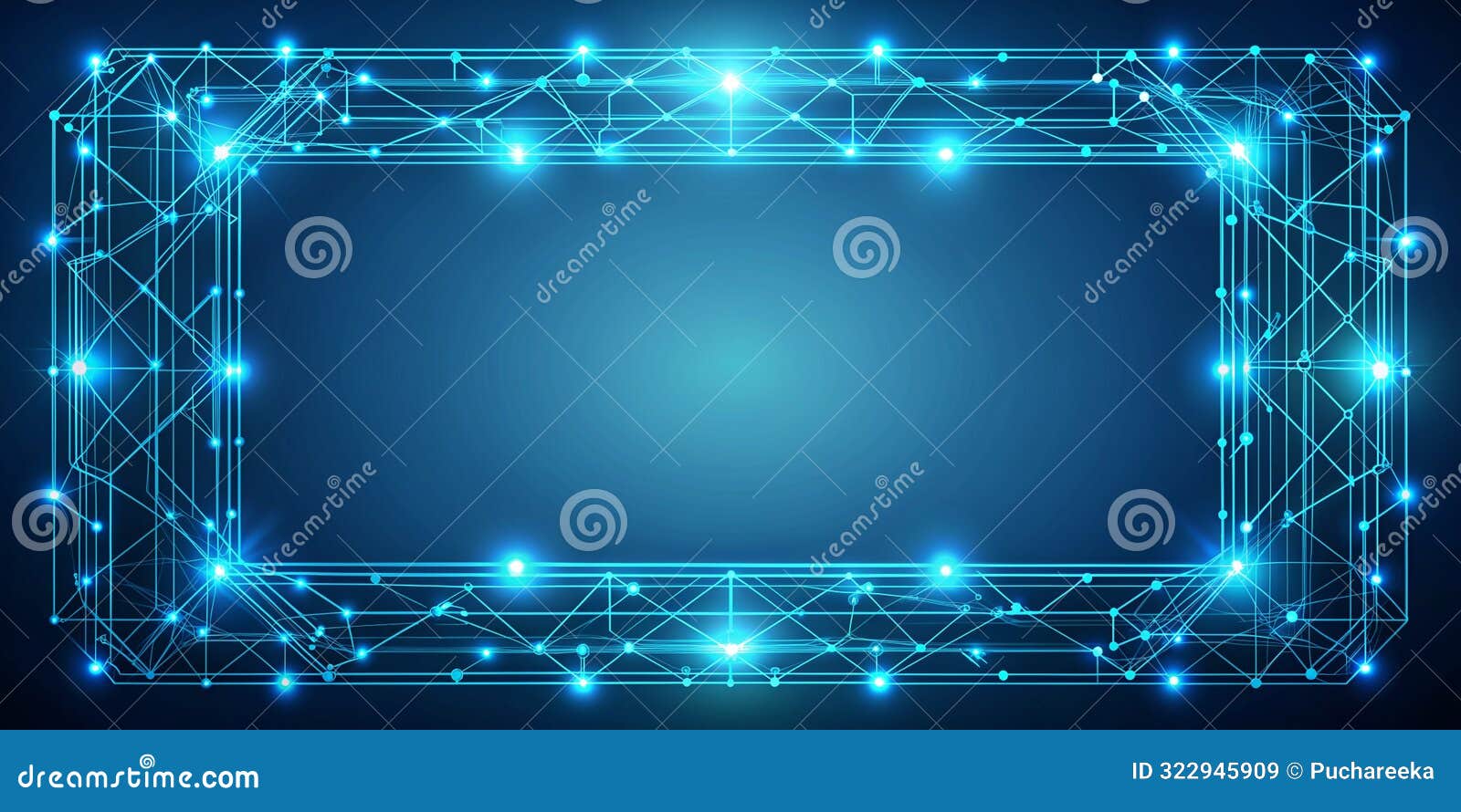 Bright Electronic Geometric Wire Frames Overlay Abstract Light Blue ...