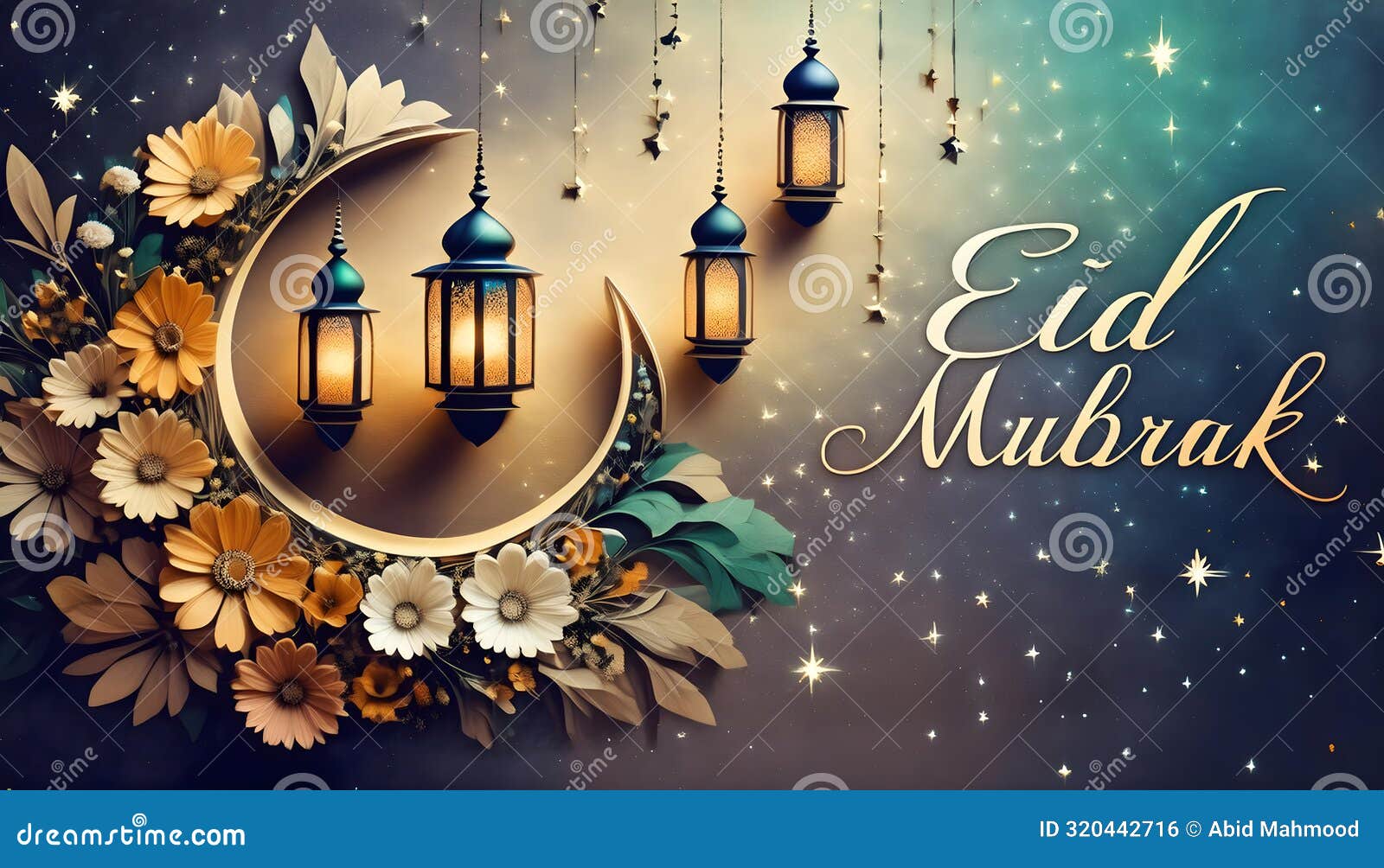 Beautiful Eid Mubarak Background With Islamic Artwork For Spiritual ...