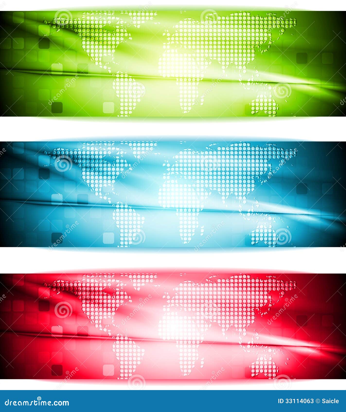 Bright Elegant Hi-tech Banners Stock Vector - Illustration of green ...