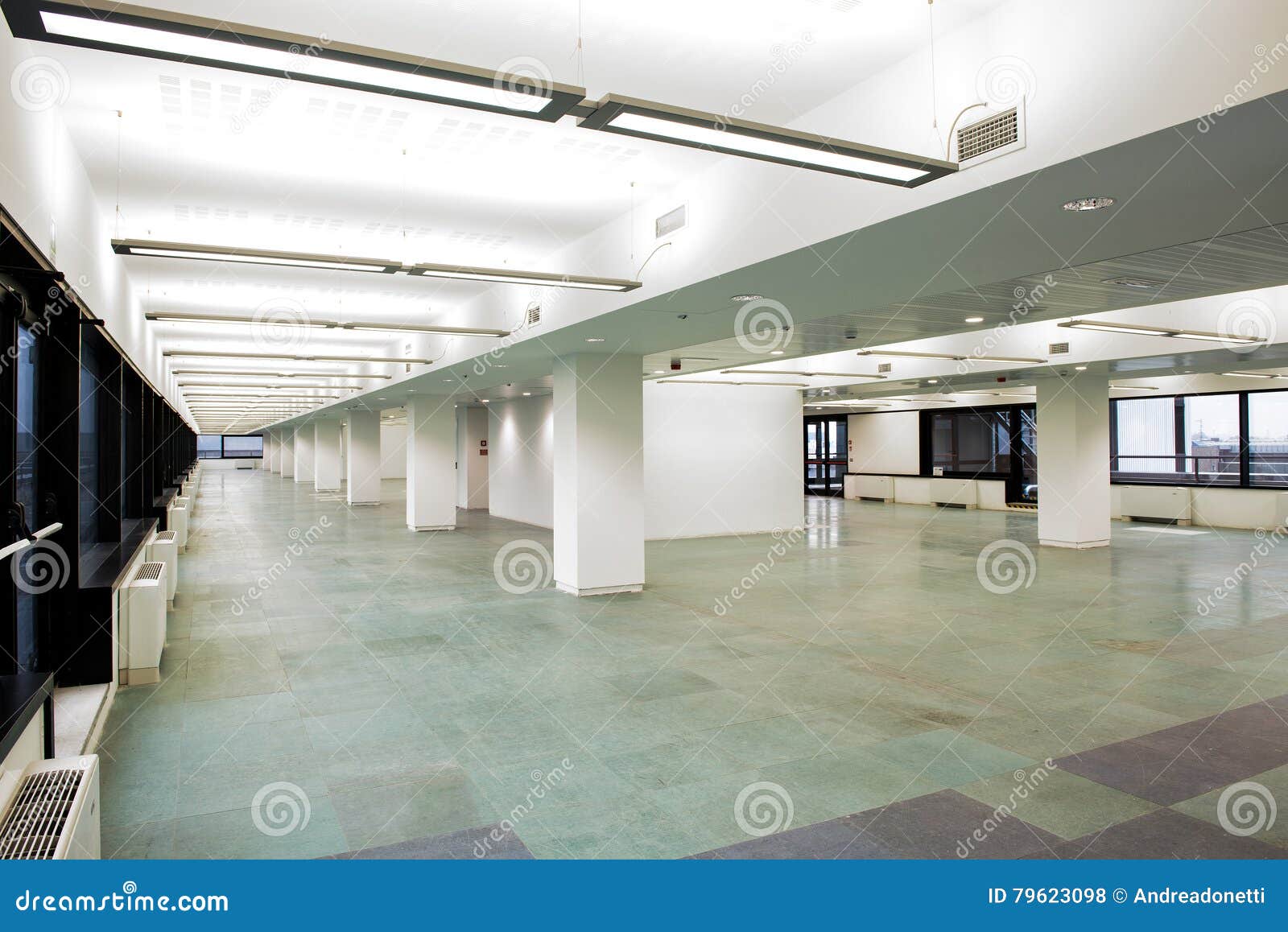 Bright and Empty Business Offices with Long Hall Stock Photo - Image of ...