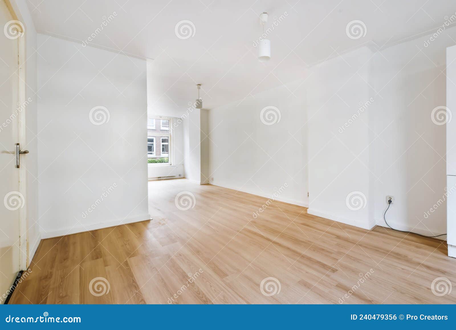 Bright empty room stock photo. Image of bright, wall - 240479356