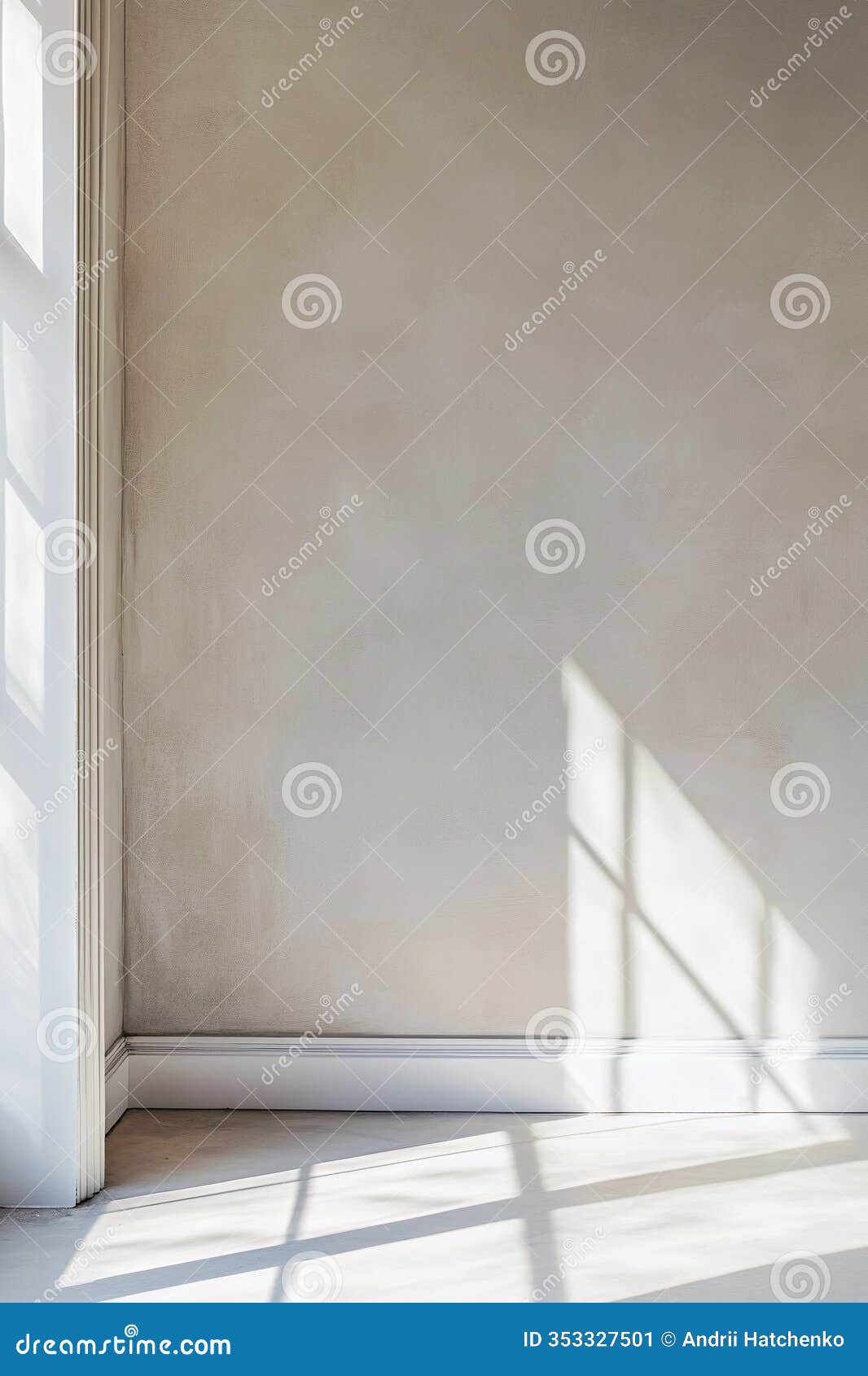 Bright Empty Room with Primed Walls in a Newly Constructed Home ...