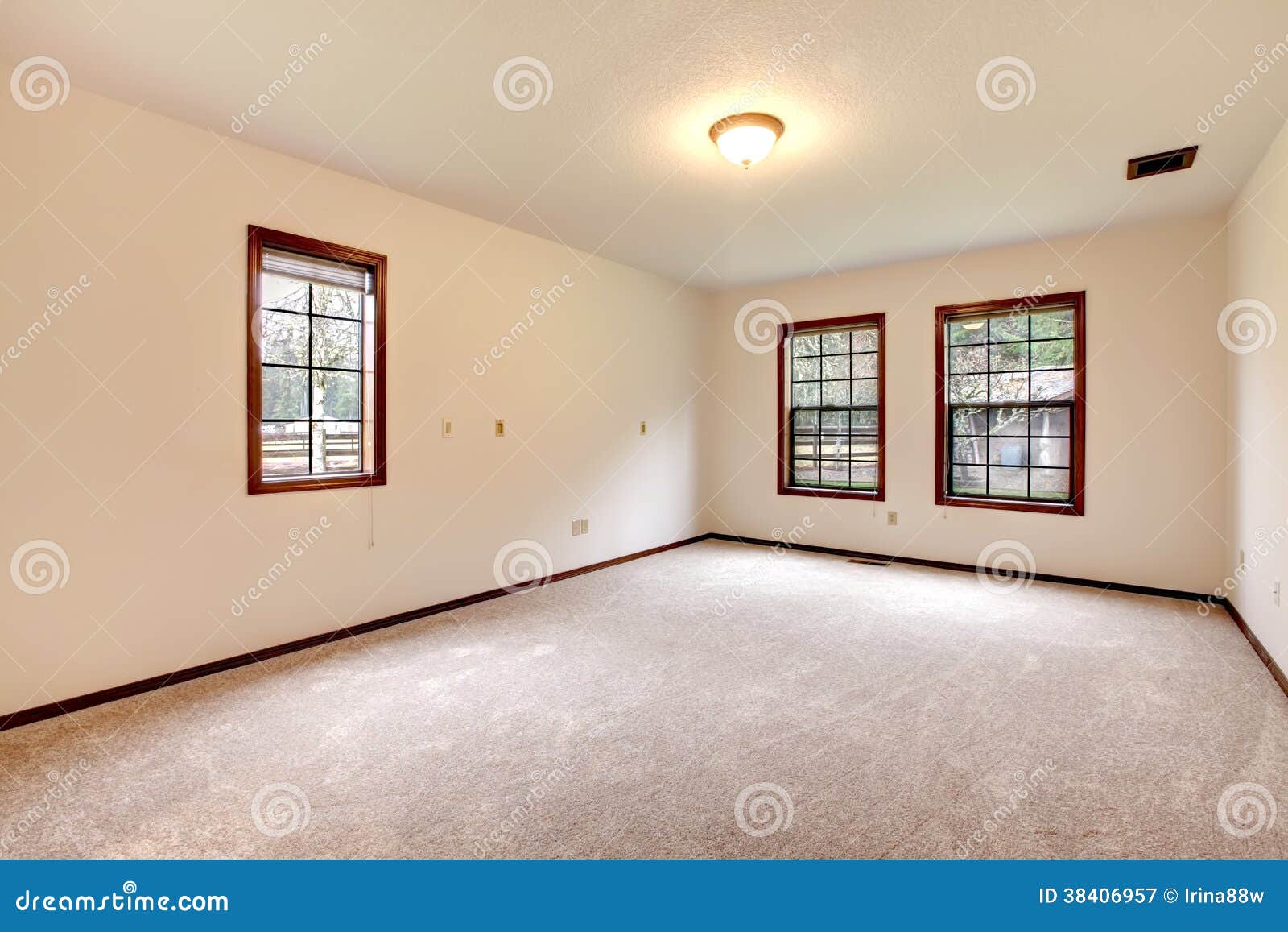 Bright Empty Room with Windows Stock Image - Image of white, home: 38406957