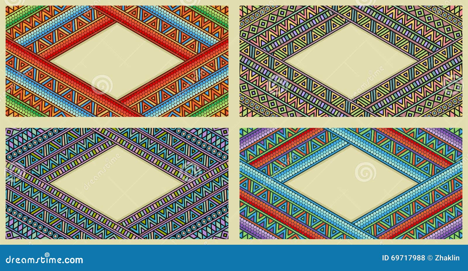 Bright ethnic frame at set stock vector. Illustration of abstract ...