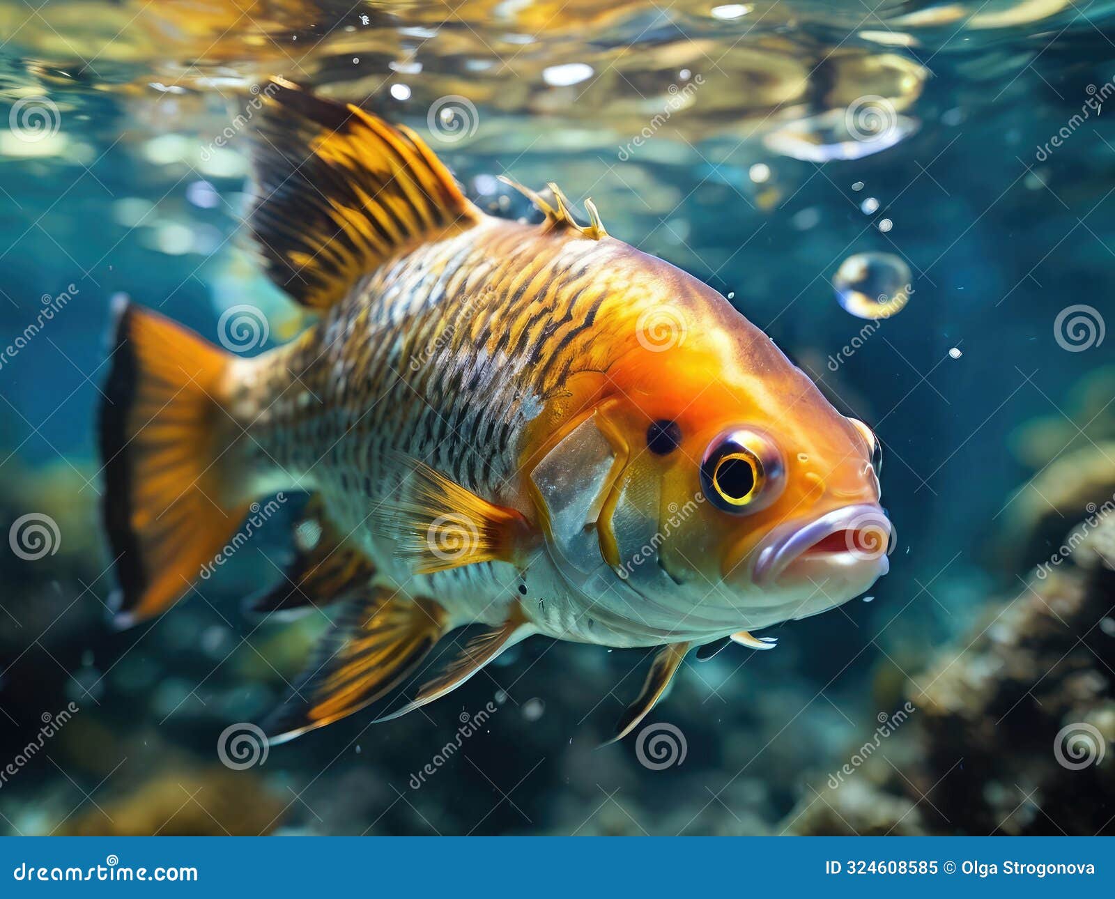 Bright Exotic Fantasy Fish Underwater Stock Image - Image of hobby ...