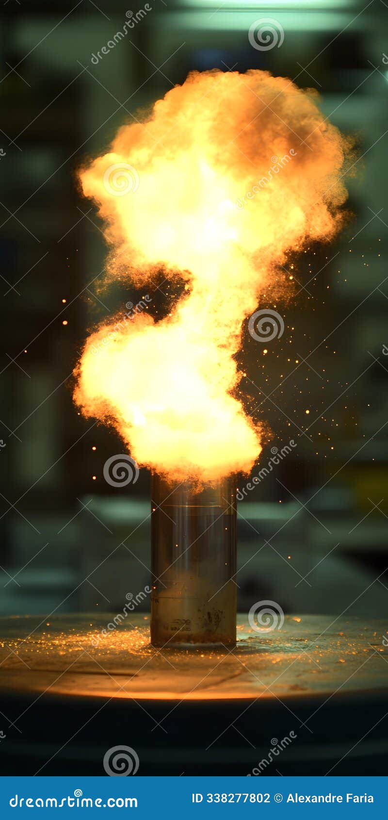 Bright Explosion of Fire and Smoke Stock Illustration - Illustration of ...