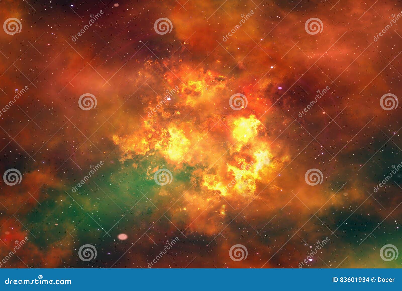 Bright Explosion Flash on a Space Background Stock Illustration ...
