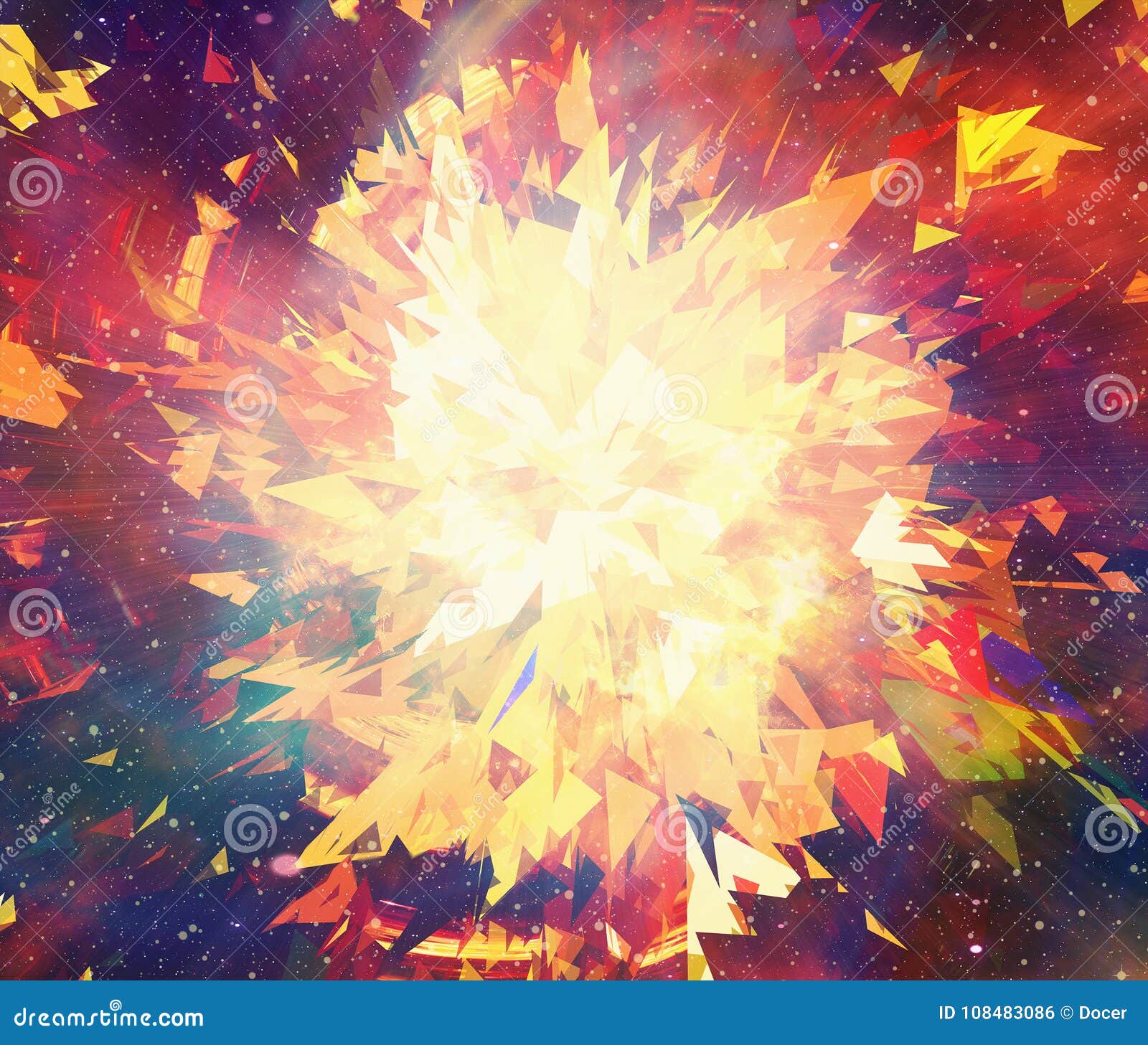 Bright Explosion Flash on a Space Background Stock Illustration ...