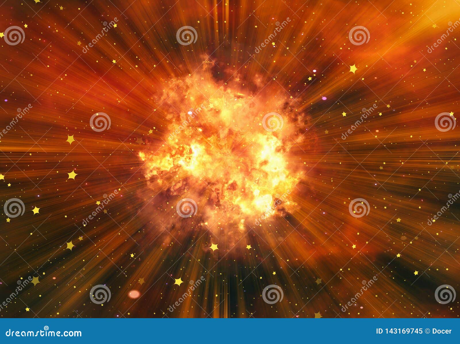 Bright Explosion Flash on a Space Background Stock Illustration ...