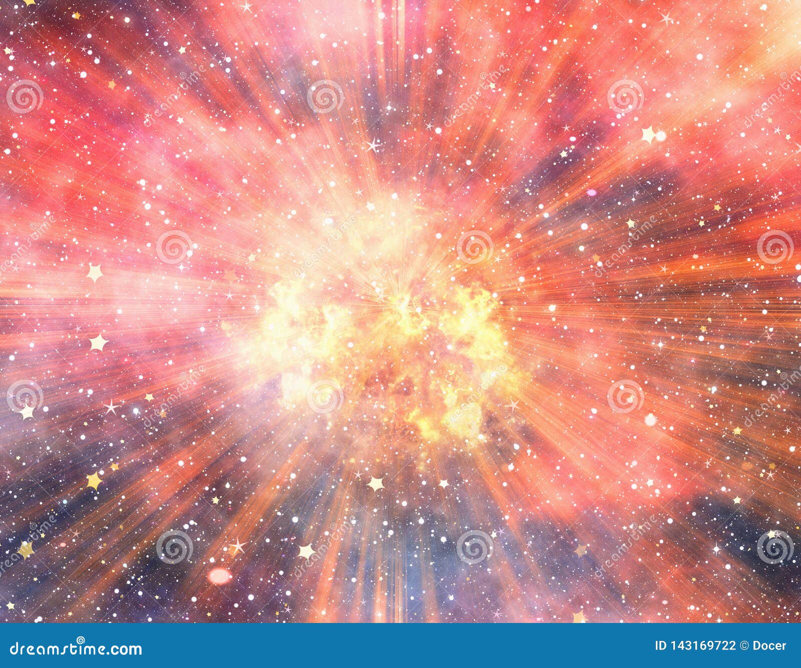 Bright Explosion Flash on a Space Background Stock Illustration ...