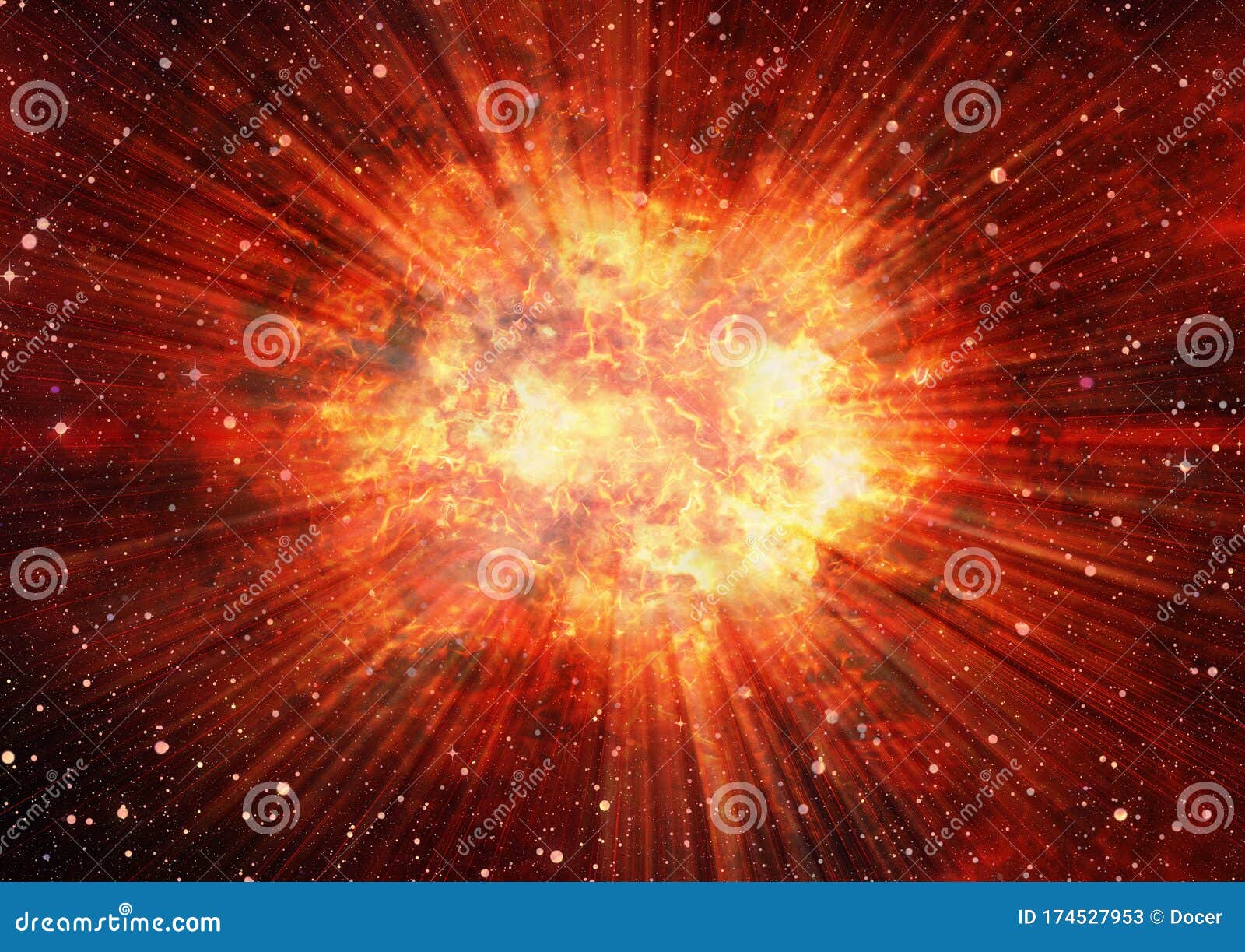 Bright Explosion Flash on a Space Background Stock Illustration ...