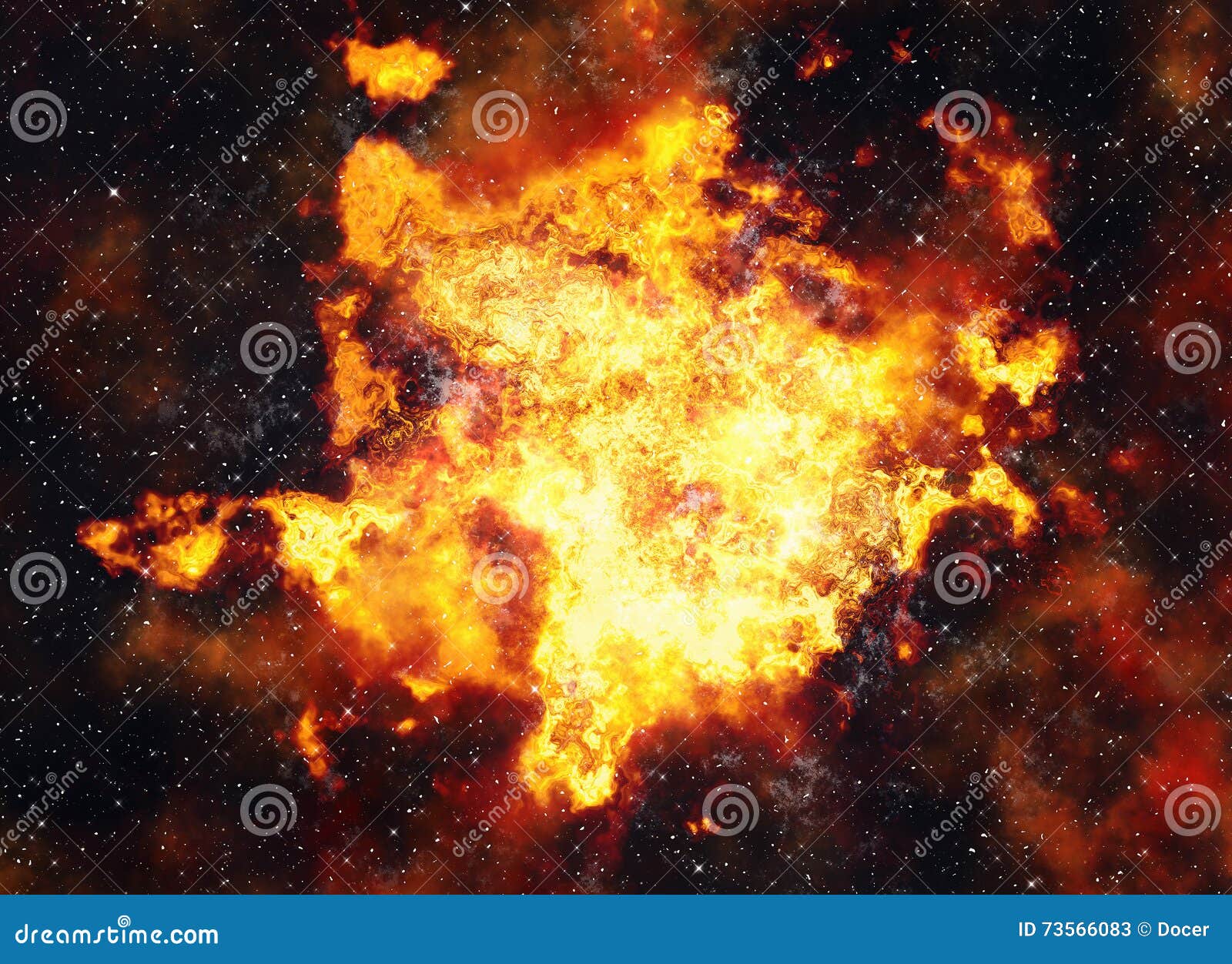 Bright Explosion Flash on Space Backgrounds Stock Illustration ...