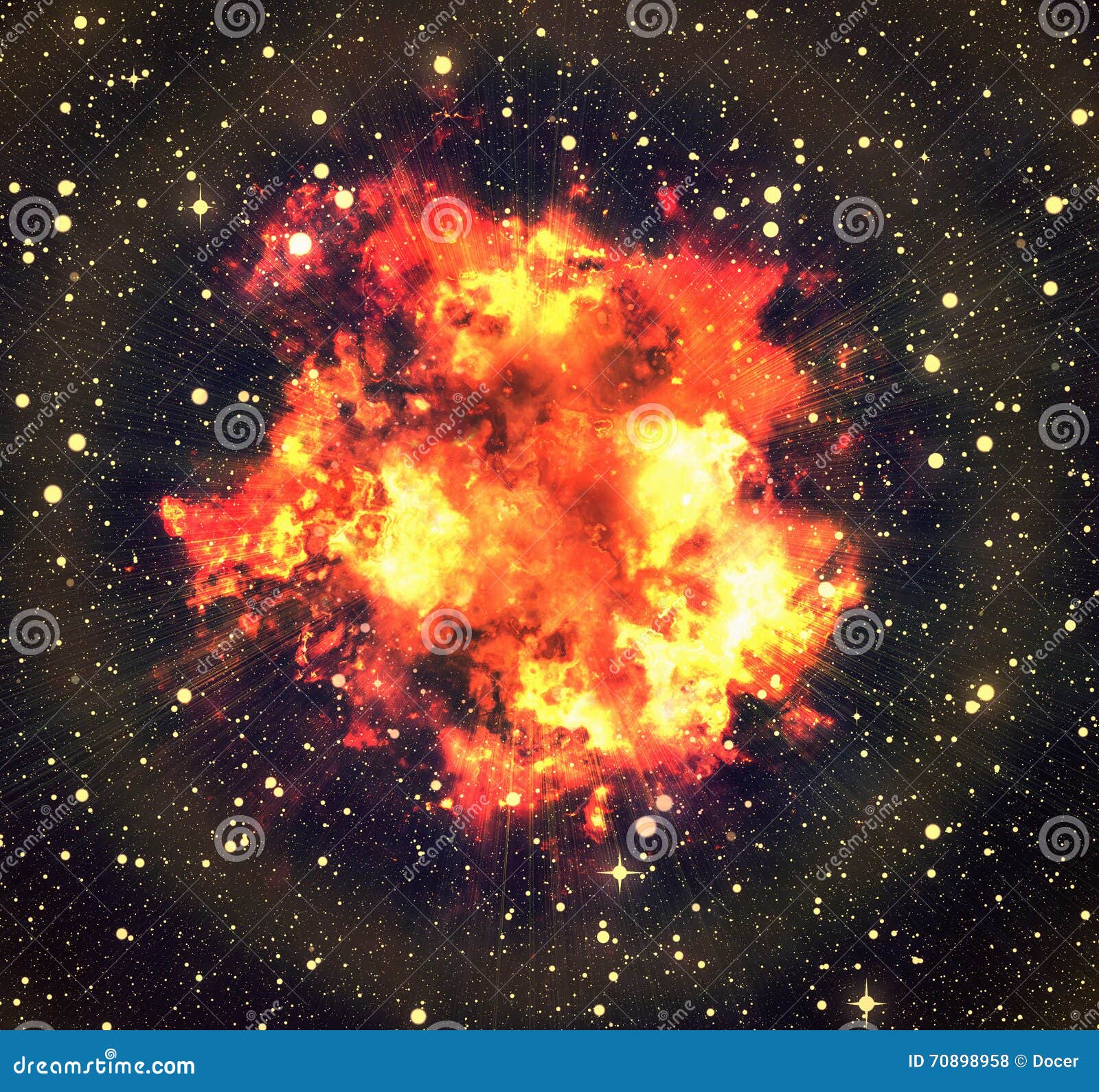 Bright Explosion Flash on Space Backgrounds. Fire Burst Stock ...
