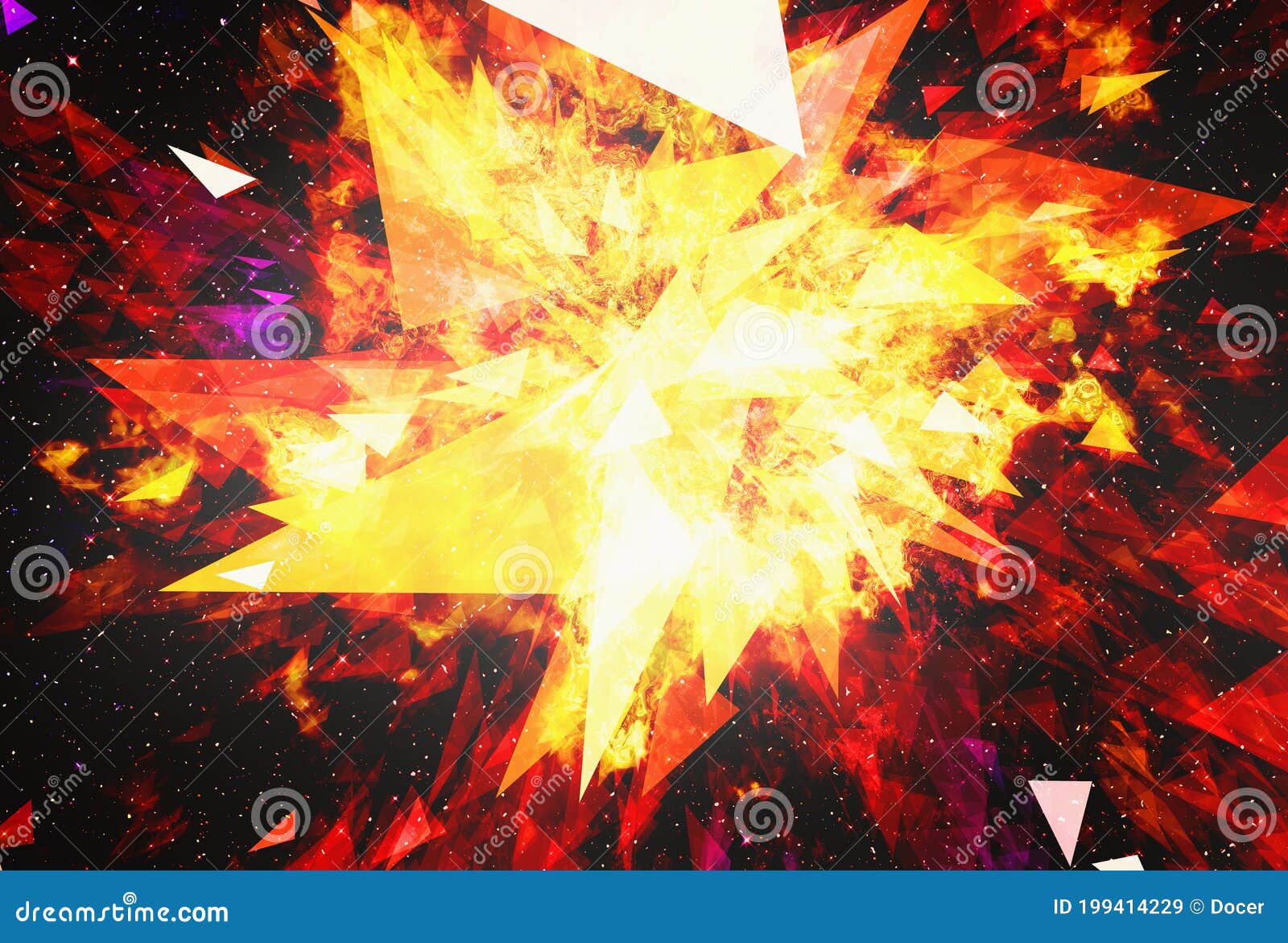 Bright Explosion Flash on Space Backgrounds Stock Illustration ...
