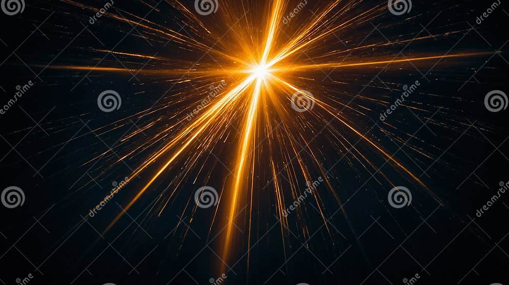 Bright Explosion of Light with Rays and Particles in a Dark Background ...