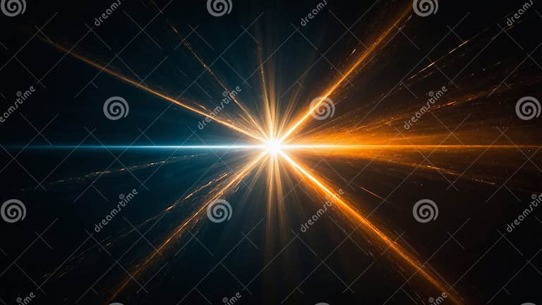 Bright Explosion of Light with Rays and Particles in a Dark Background ...