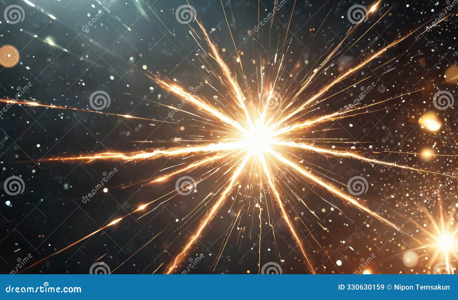 Bright Explosion Sparks in the Dark Sky Stock Image - Image of blast ...