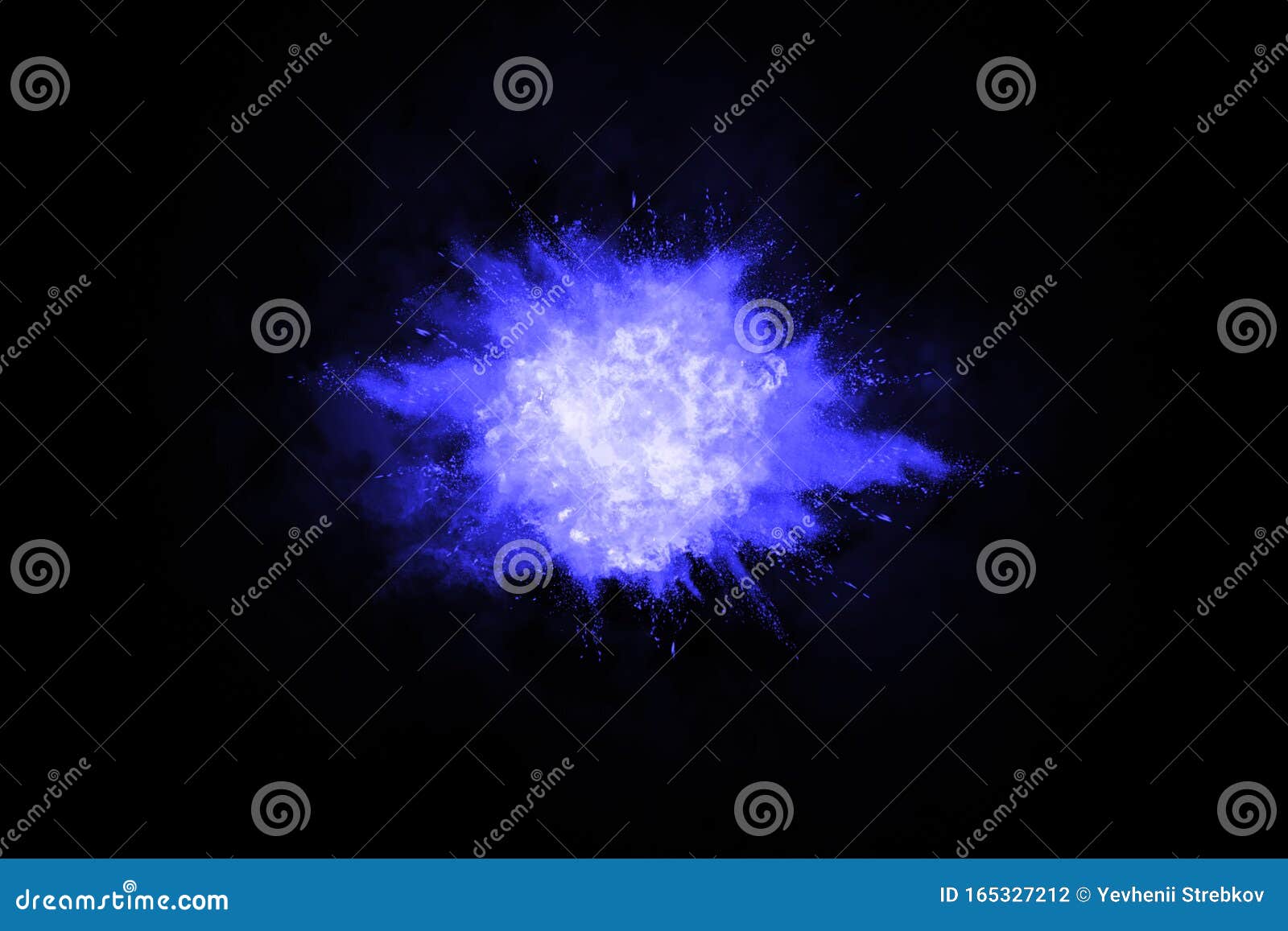 Bright Explosion with Splinters on a Black Background Stock ...