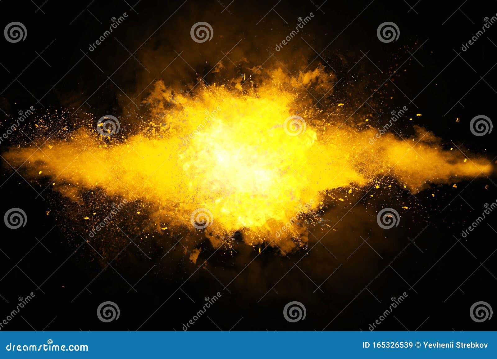 Bright Explosion with Splinters on a Black Background Stock ...