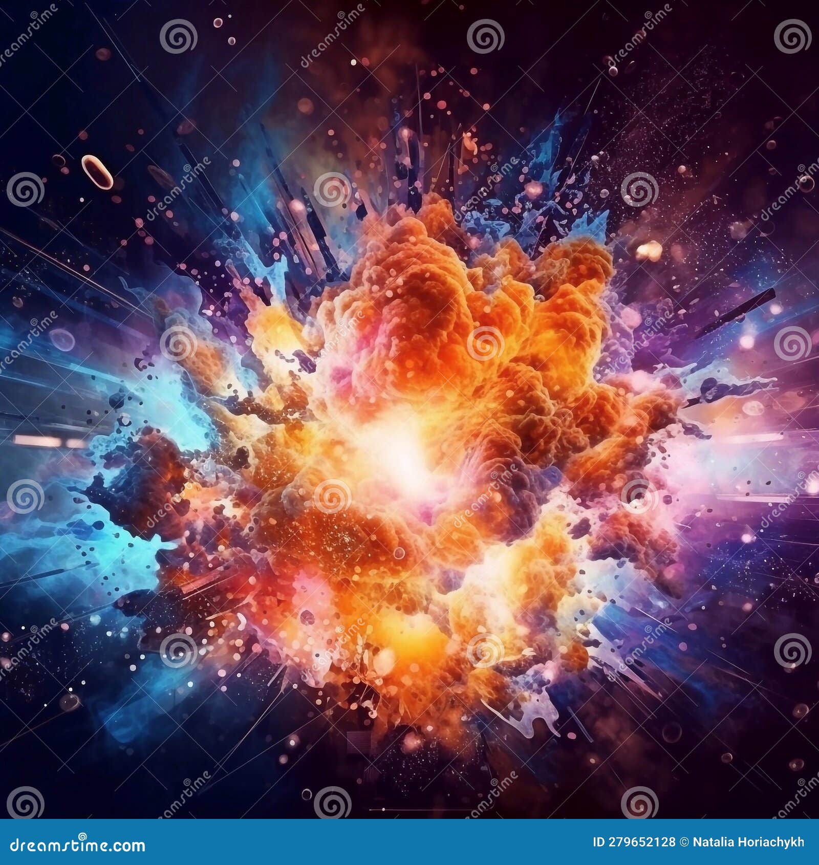 Bright Explosion Vector Illustration. Big Fire Explosion Illustration ...