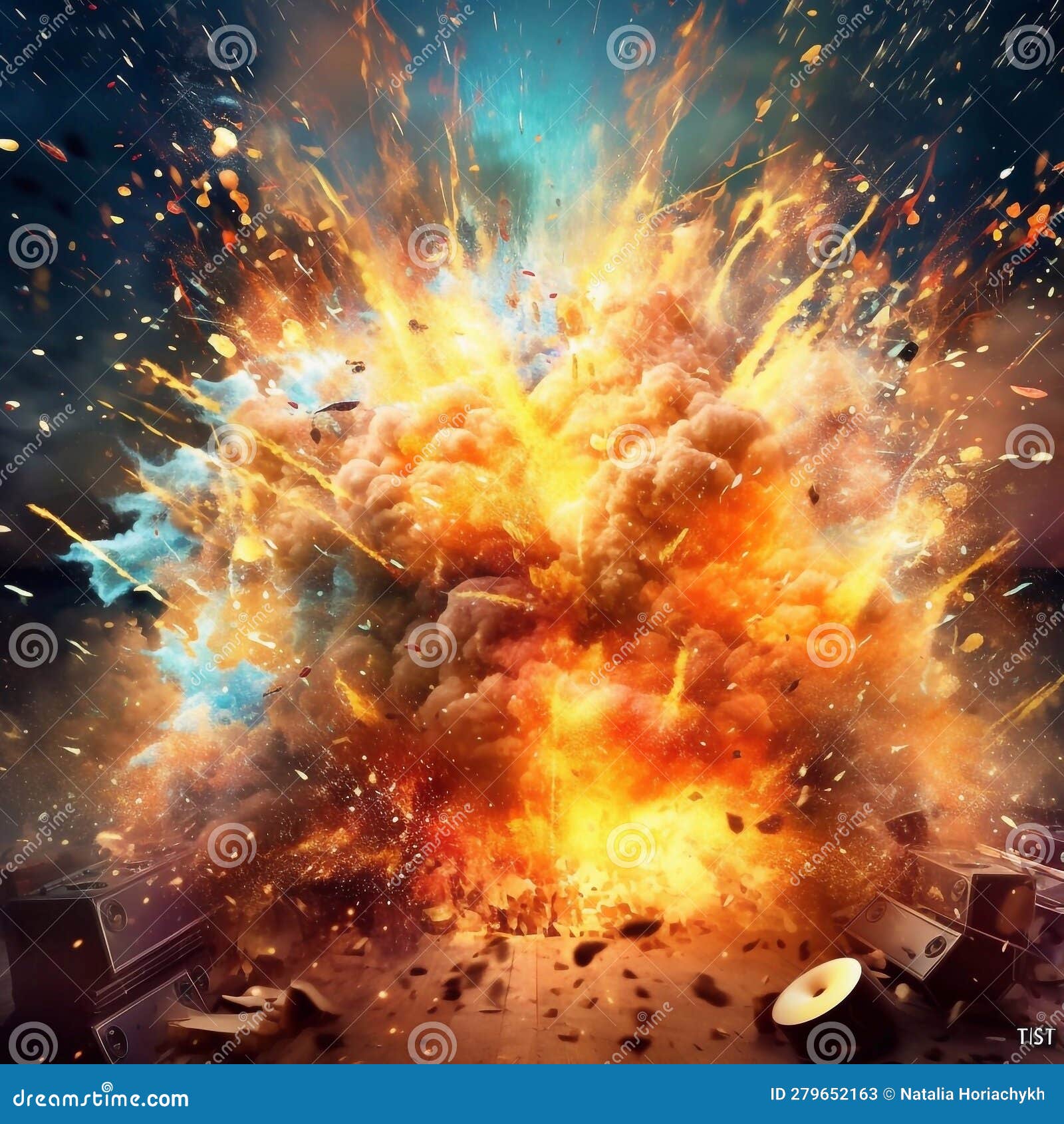 Bright Explosion Vector Illustration. Big Fire Explosion Illustration ...