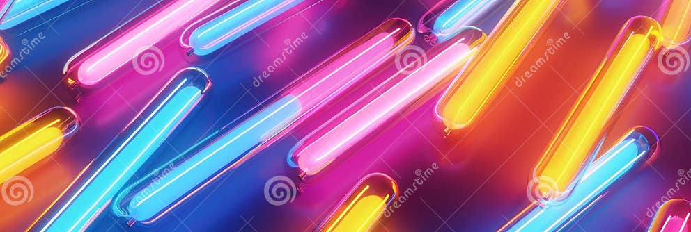 A Bright, Eye-catching Background Using an Assortment of Neon Light ...