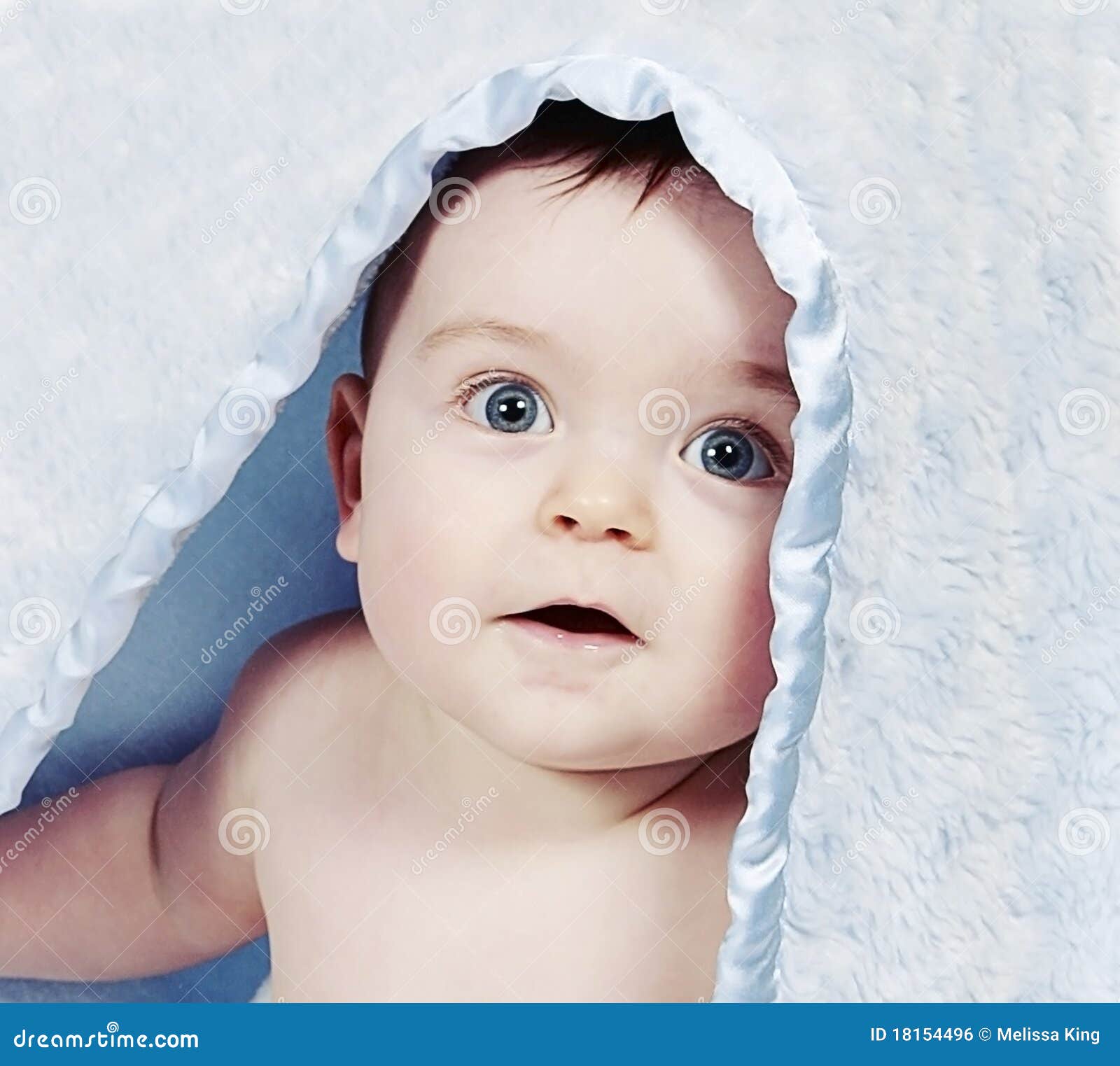 Bright-eyed baby boy stock photo. Image of funny, cover - 18154496