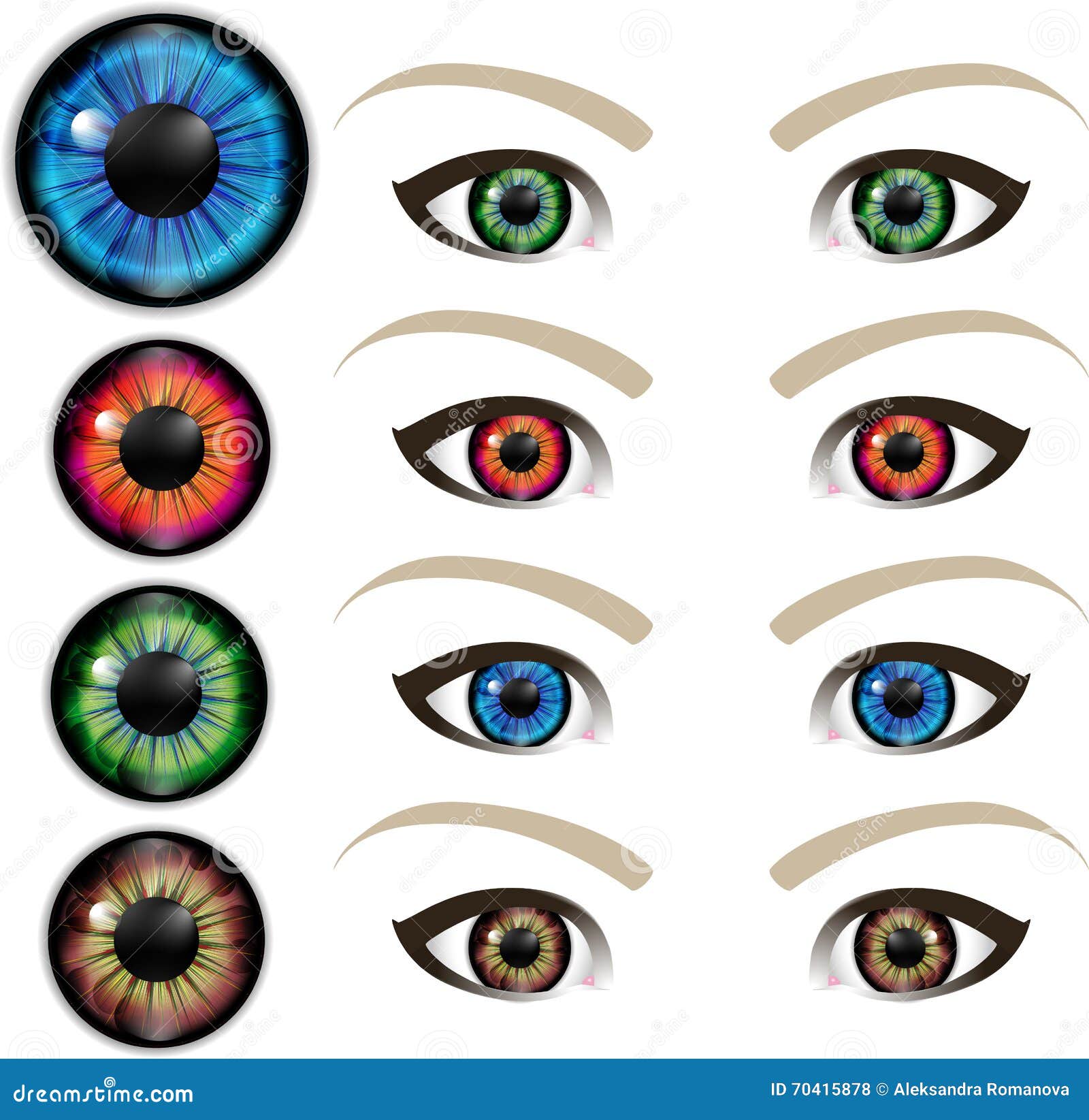 Bright eyes vector stock vector. Illustration of character - 70415878