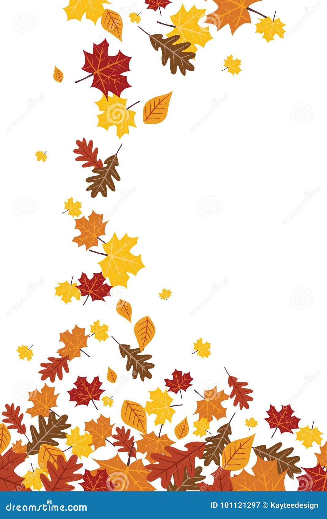 Bright Falling Fall Autumn Leaves Vertical Illustration 1 Stock Vector ...