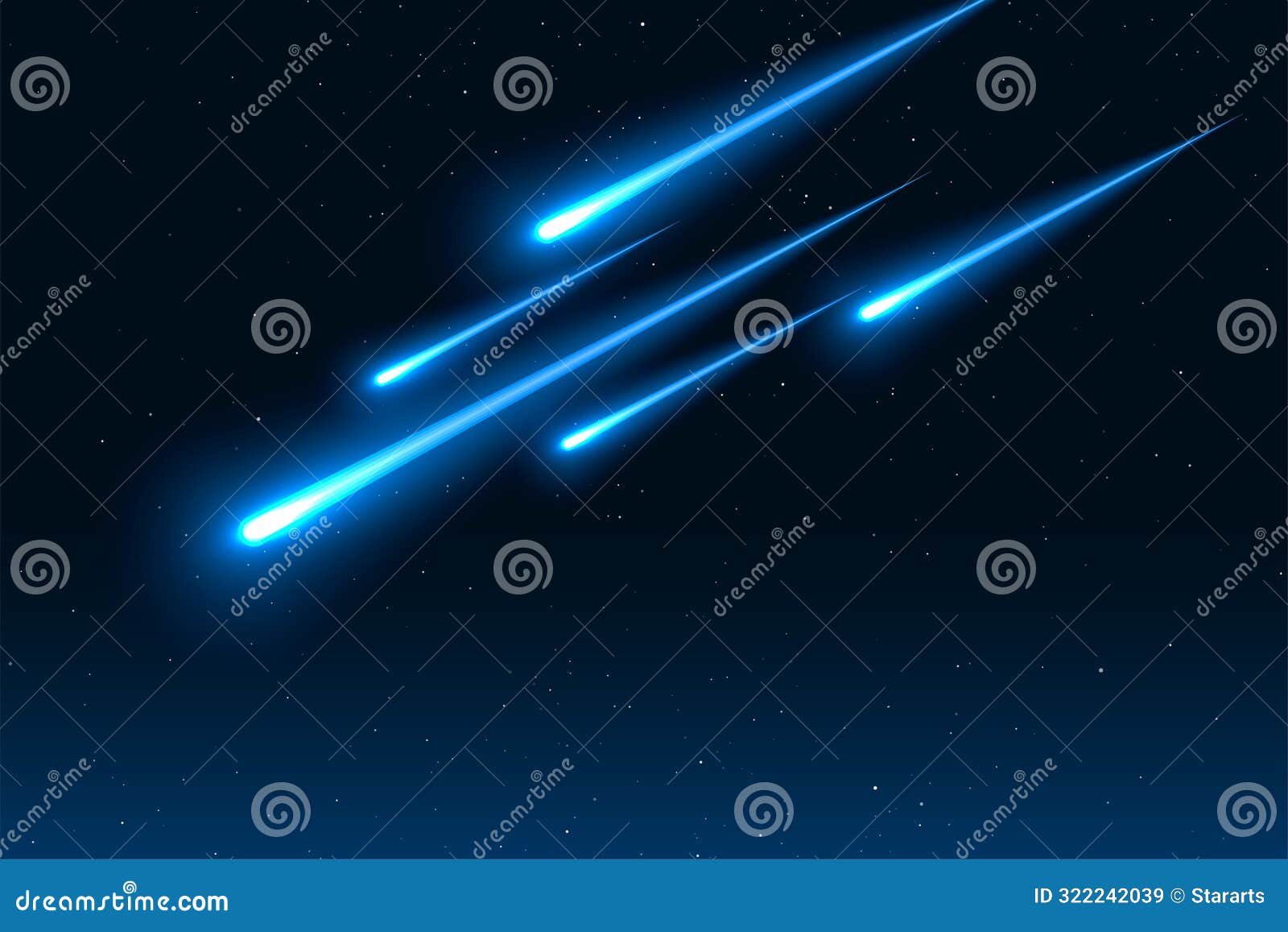 Bright Falling Shooting Star Comet Design Stock Illustration ...