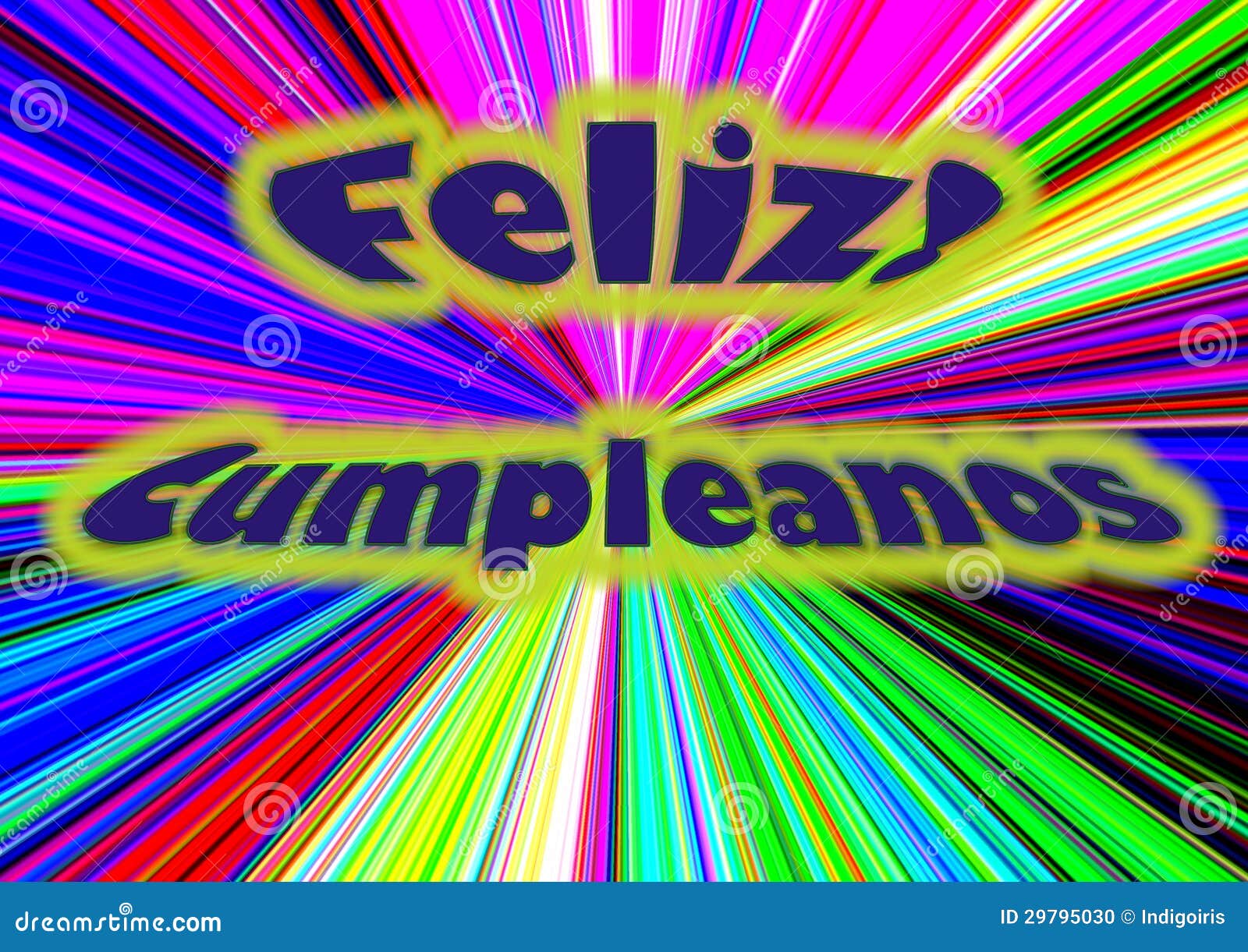 Feliz Cumpleanos - Happy Birthday Spanish Text Cartoon Vector ...