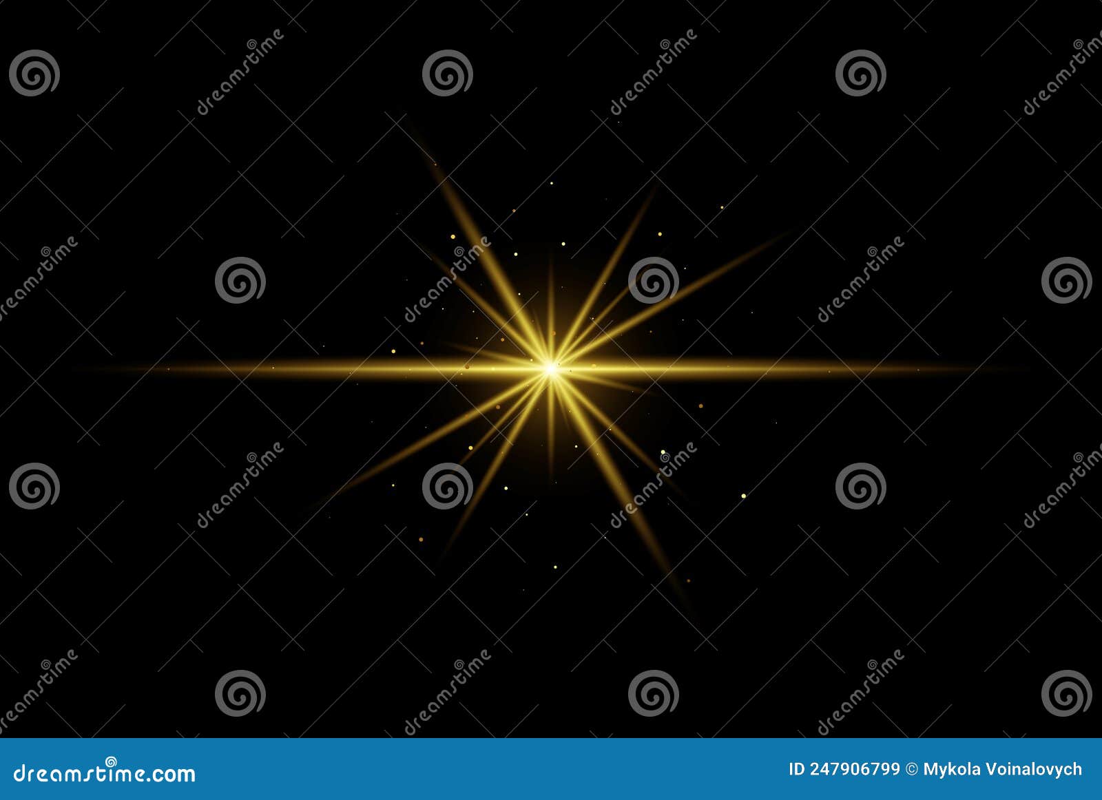 Bright Festive Flash Element To Design with Golden Particles Stock ...