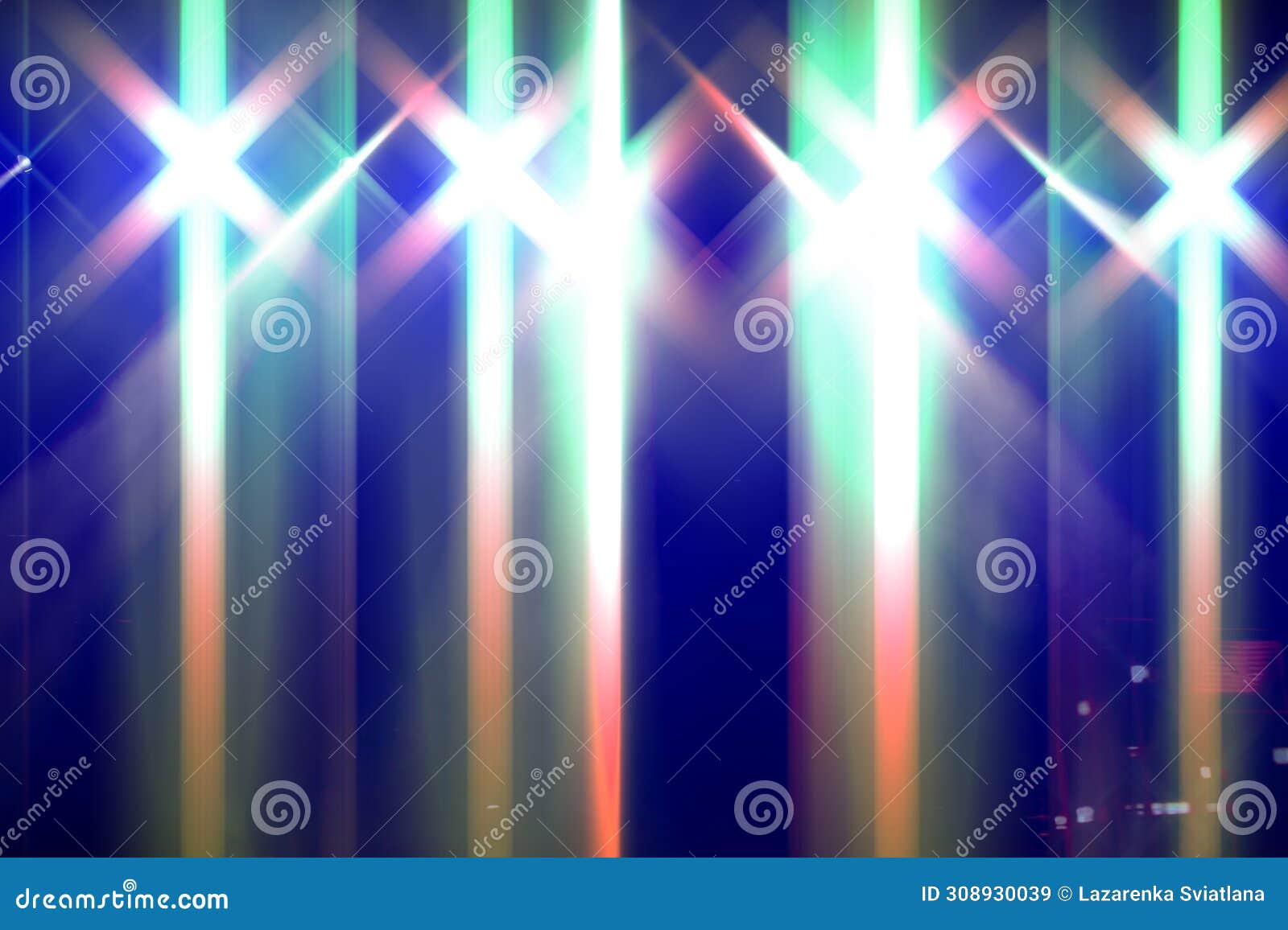 Bright Festive Multi-colored Stage Lighting with Optical Flare Stock ...