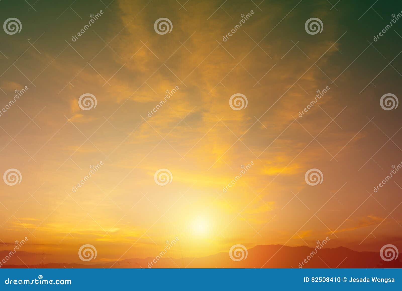 Bright Fiery Orange Sunrise Sky Clouds, Retro Filter Effect Stock Photo ...
