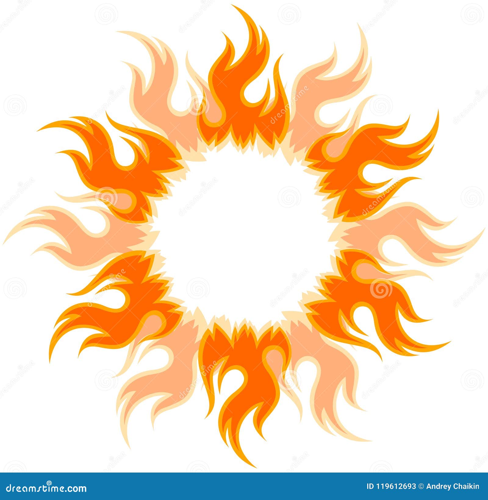 Bright fiery sun. stock vector. Illustration of abstract - 119612693