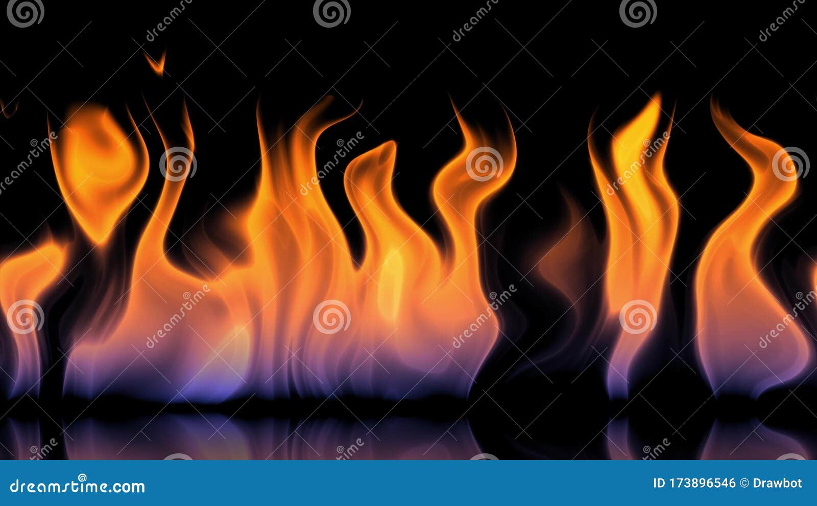 Bright Fire/flame Animation Vfx Effects on Black Background. Stock ...
