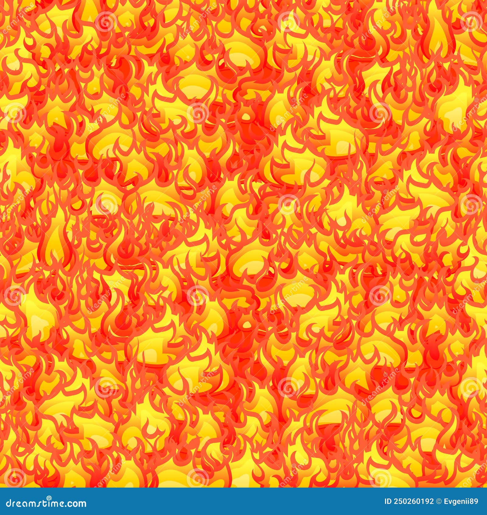 Bright Fire Flames, Hot Fire Seamless Pattern Stock Illustration ...
