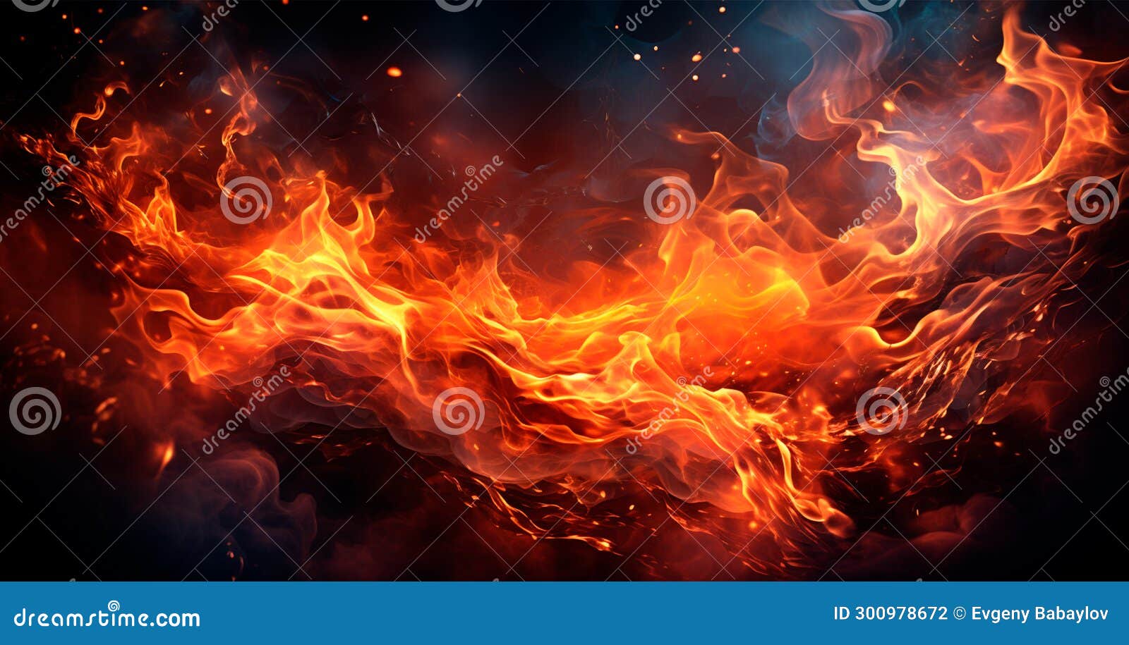 Bright Fire, Panoramic Fire Background - AI Generated Image Stock Photo ...