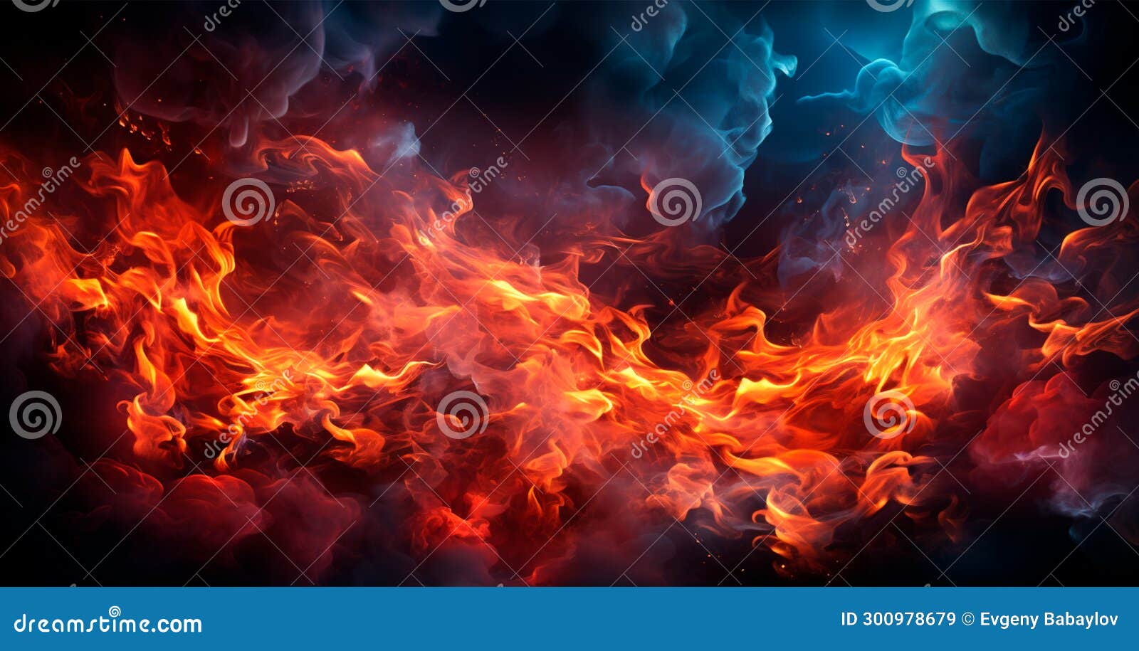 Bright Fire, Panoramic Fire Background - AI Generated Image Stock Image ...
