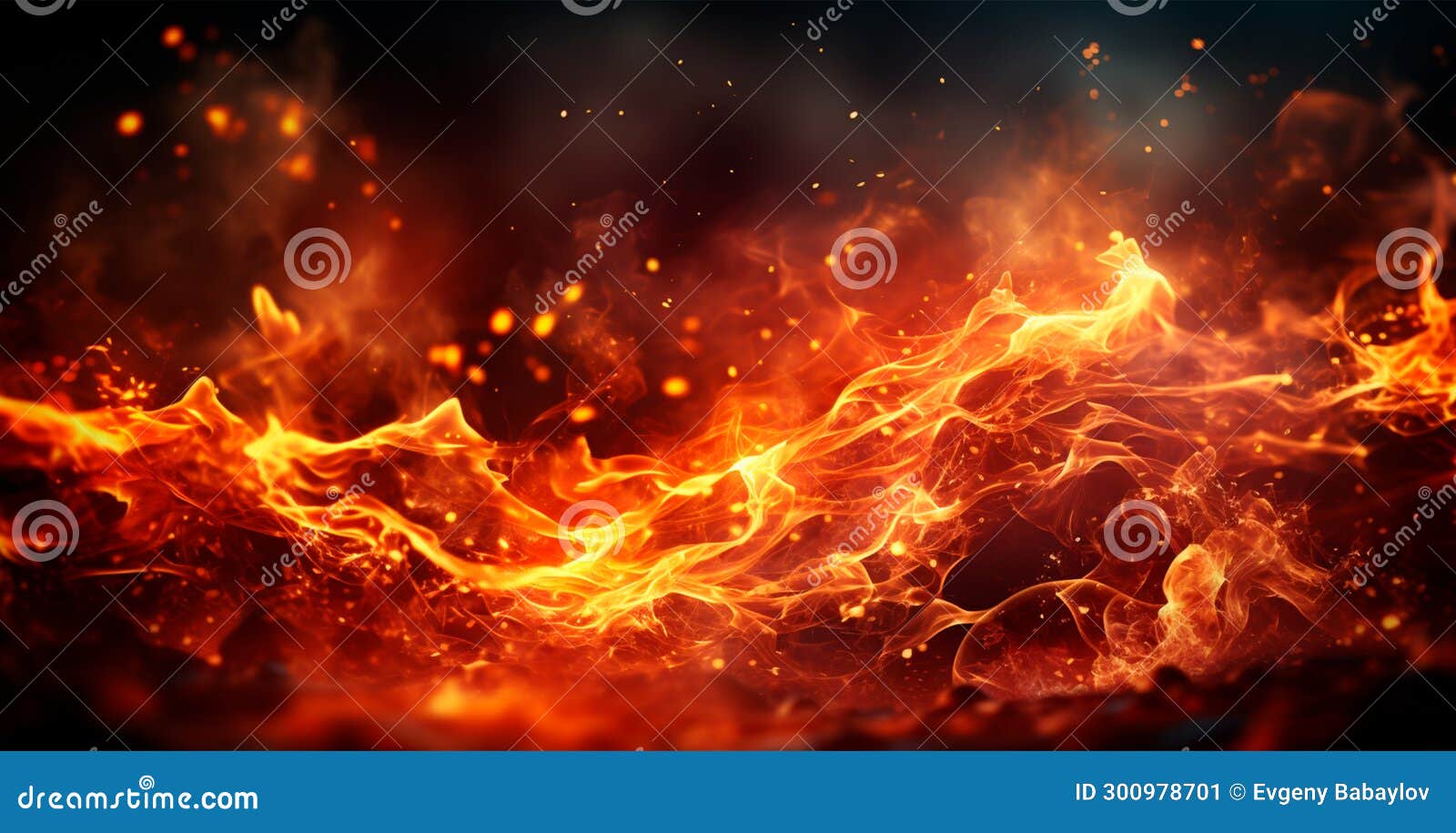 Bright Fire, Panoramic Fire Background - AI Generated Image Stock ...