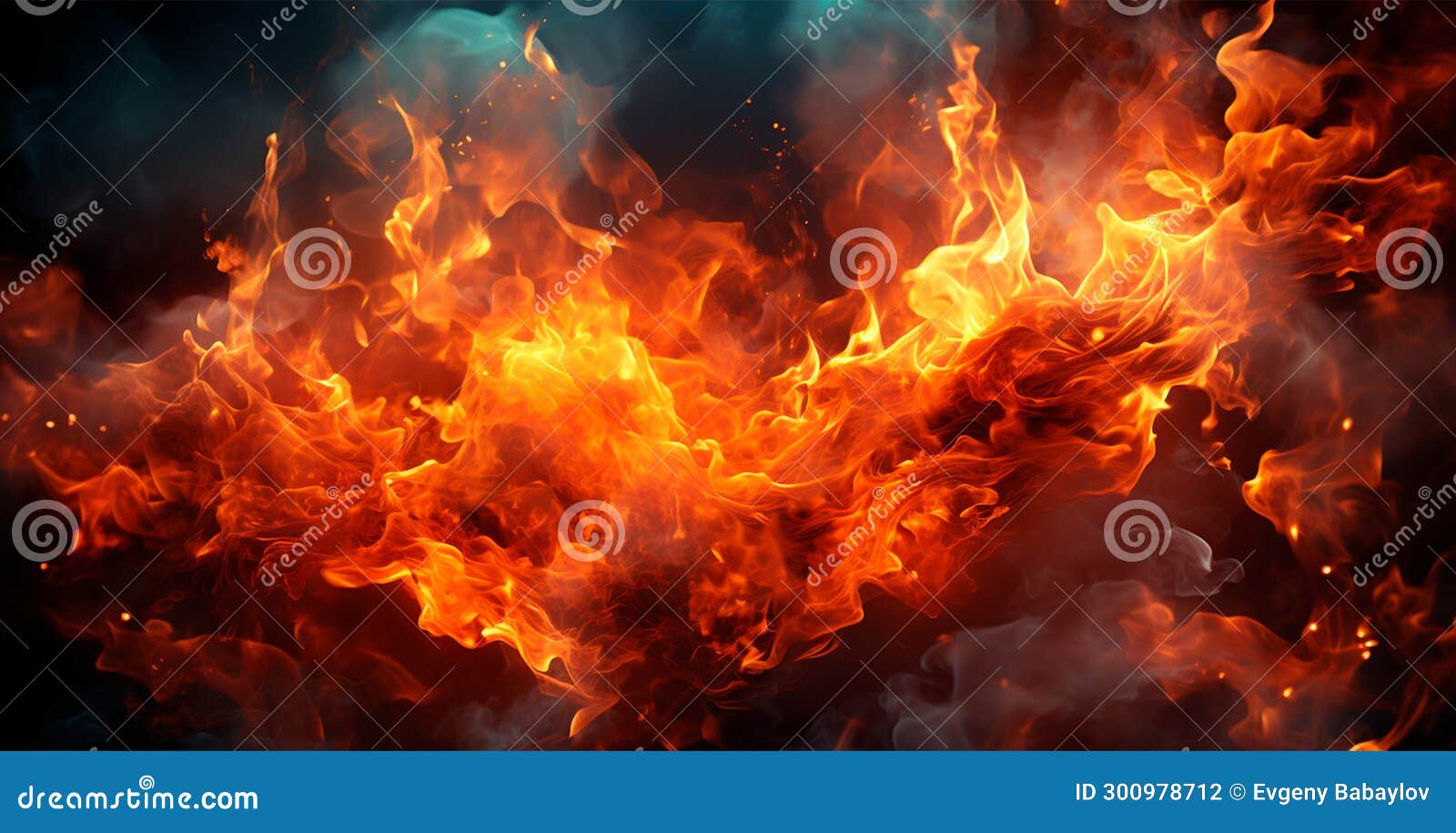 Bright Fire, Panoramic Fire Background - AI Generated Image Stock Photo ...